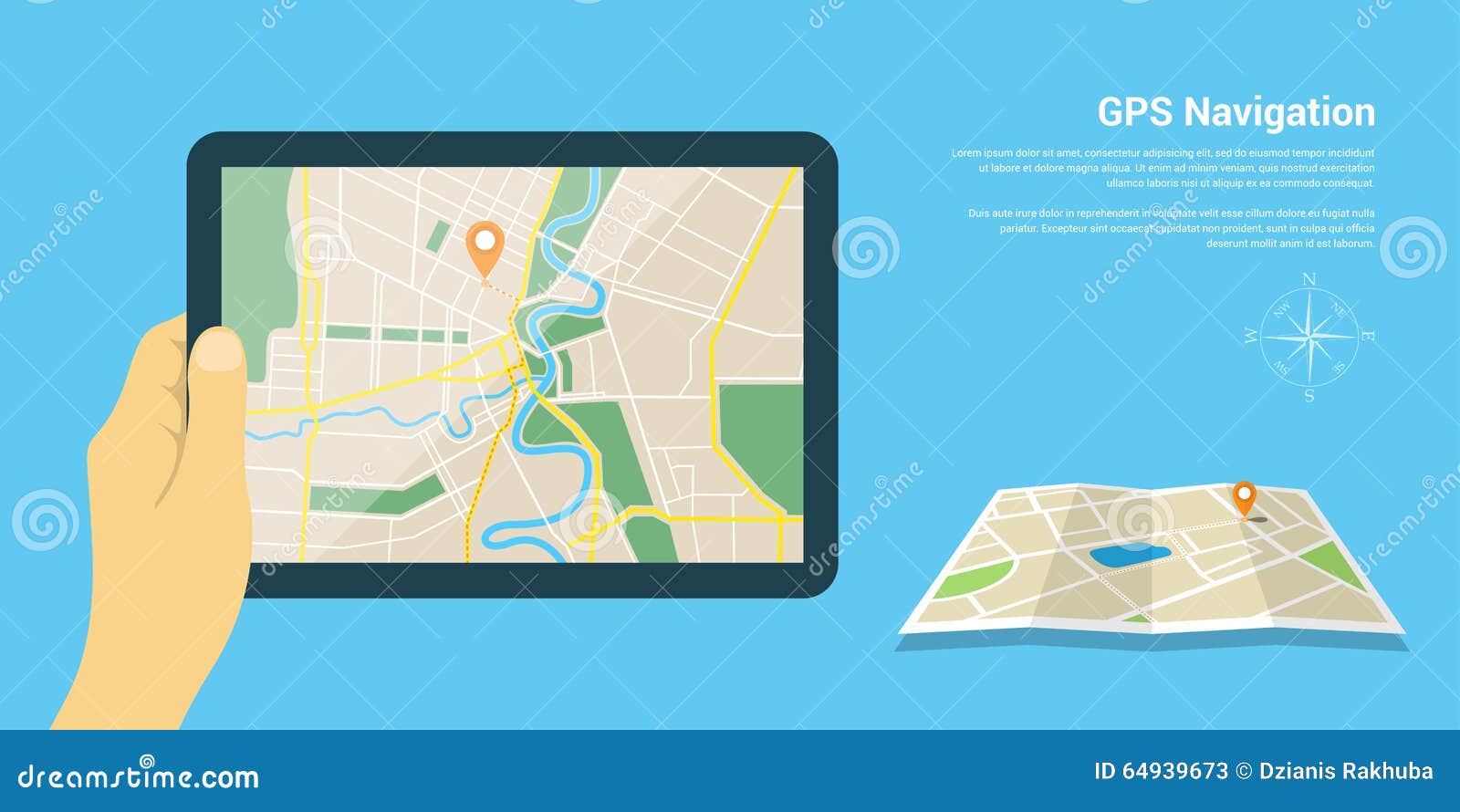 Gps navigation map stock vector. Illustration of gadget - 64939673