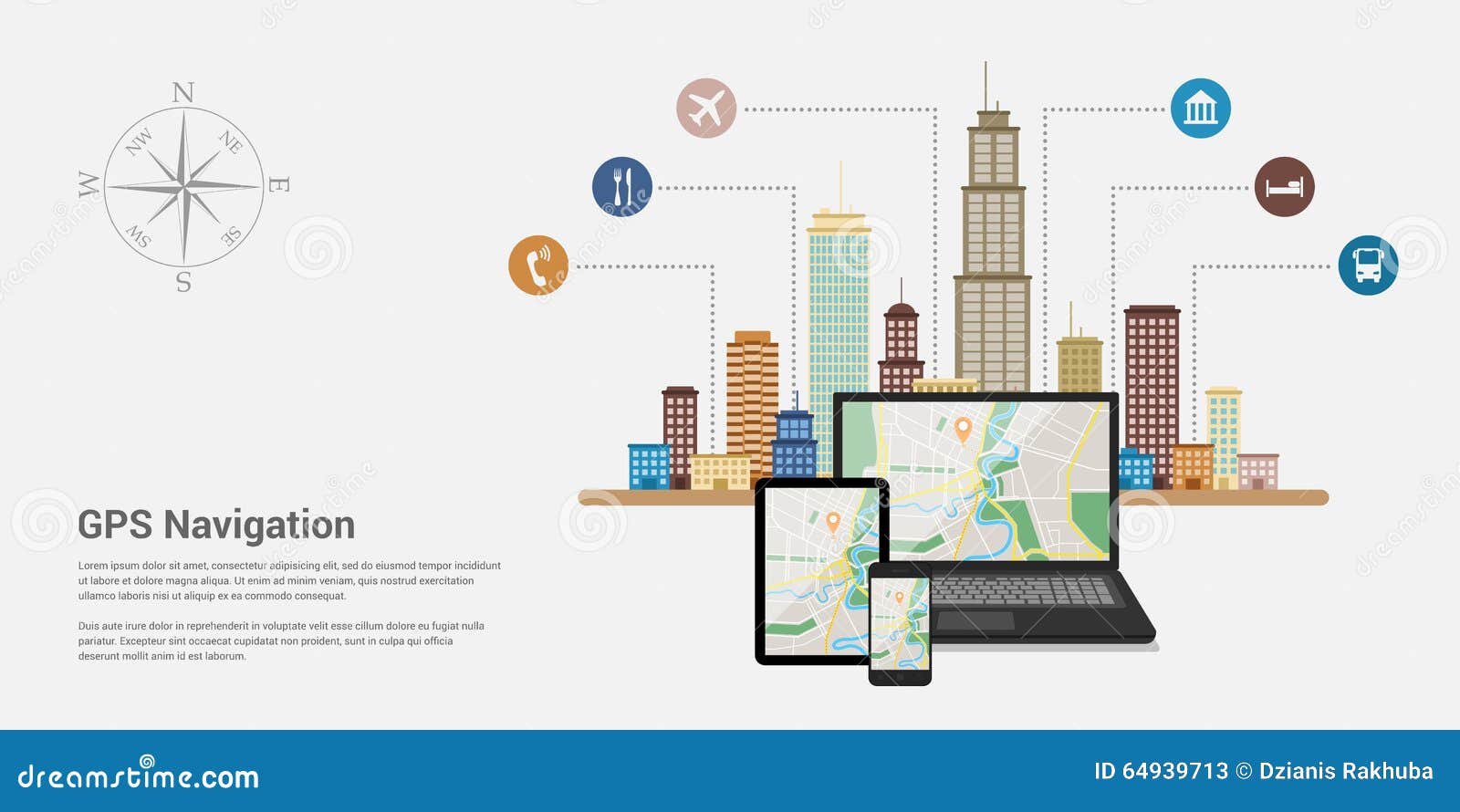 Gps navigation map stock vector. Illustration of design - 64939713