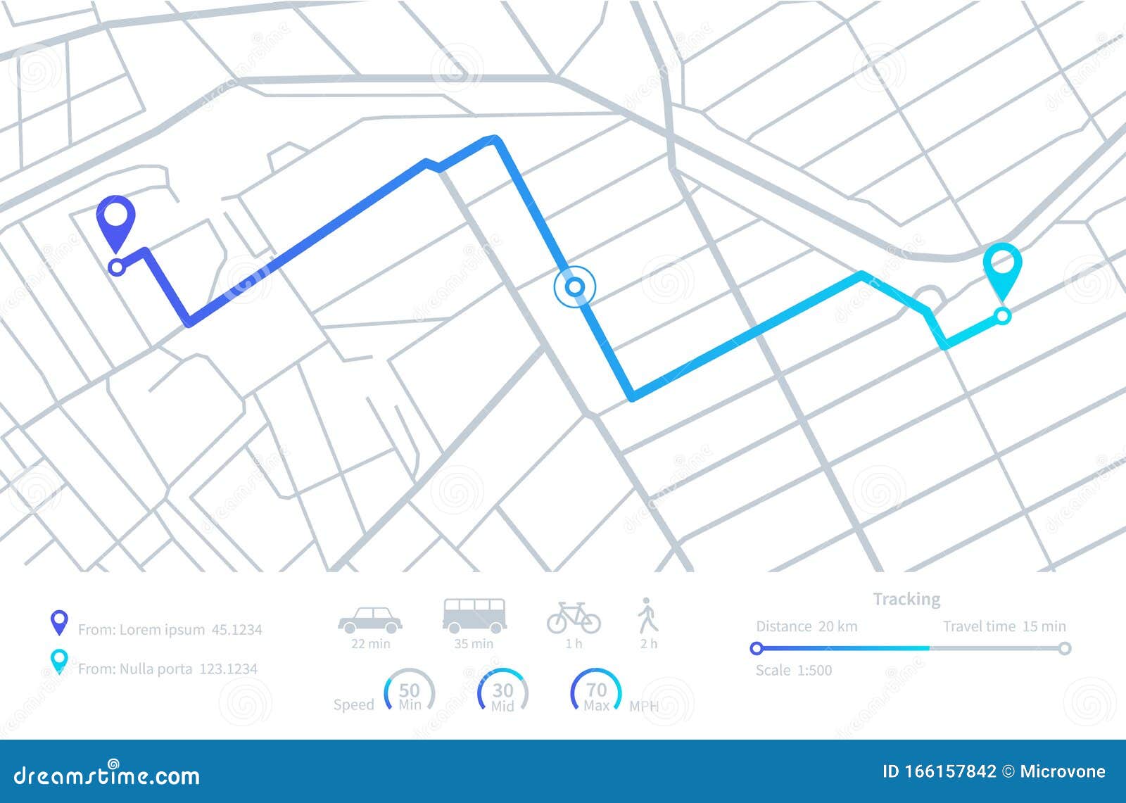 GPS Navigation. Planning Routes. Mobile Navigating Map with Location ...