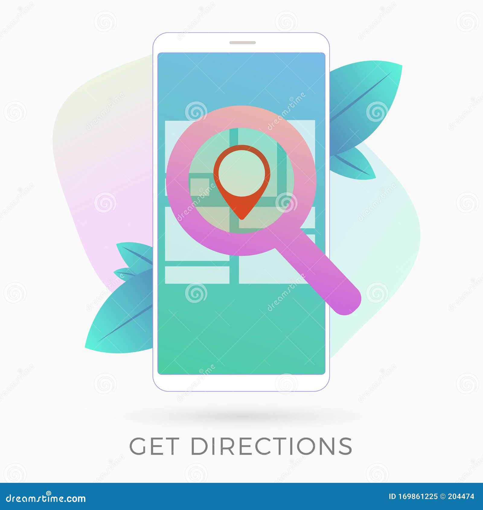 GPS Navigation Service App Flat Vector Icon. Get Directions and Go To ...