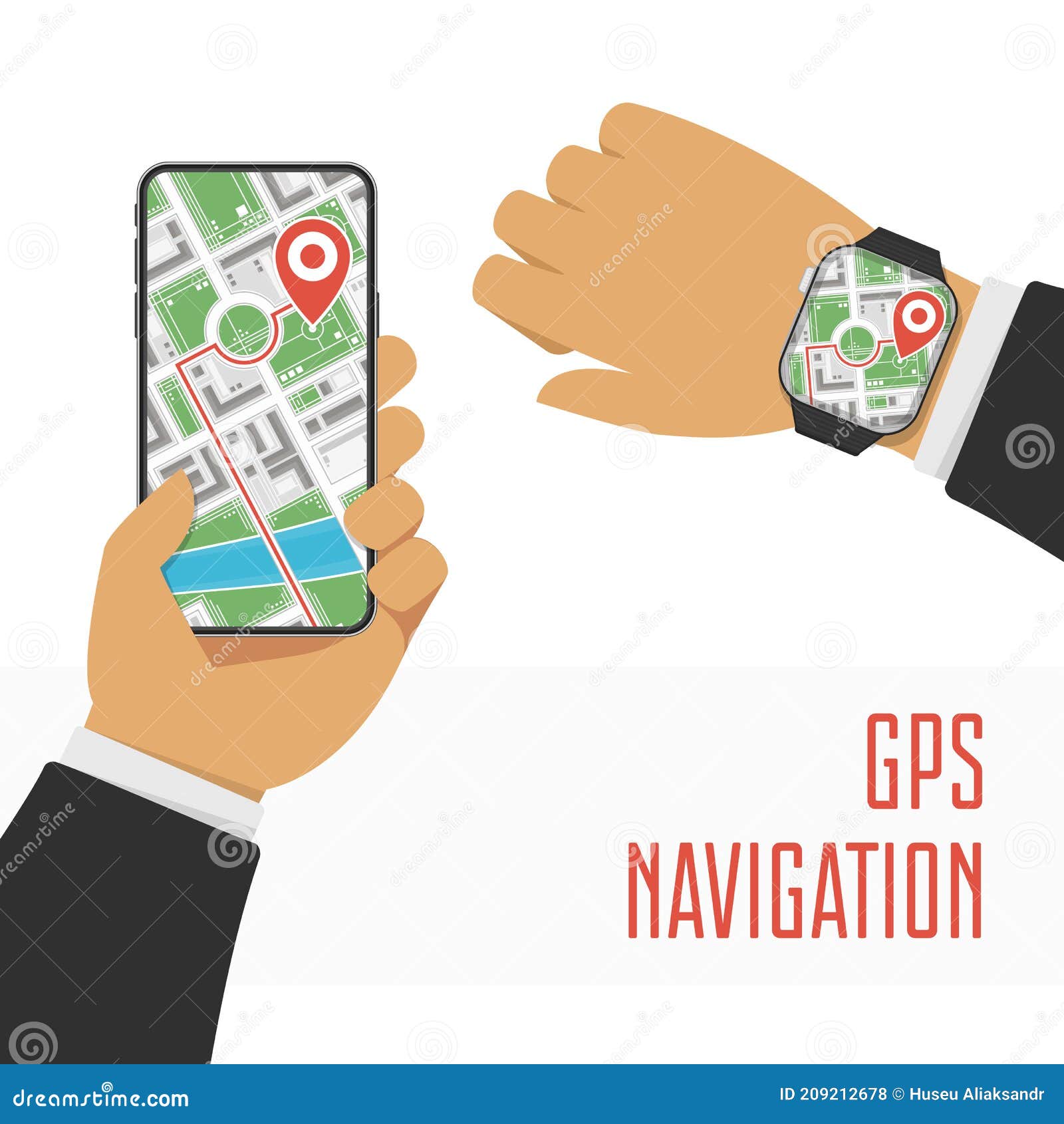 Gps Navigation on Smartphone. Stock Vector - Illustration of ...