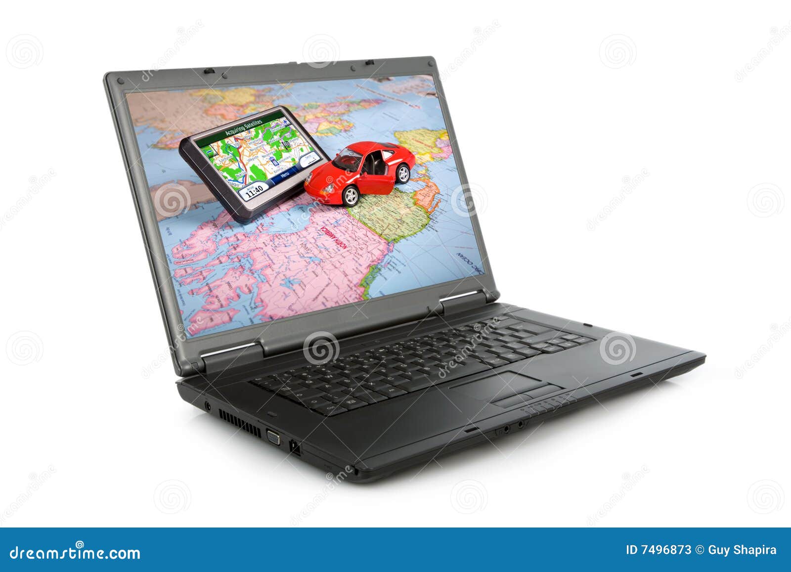 GPS Navigation system stock image. Image of device, route - 7496873