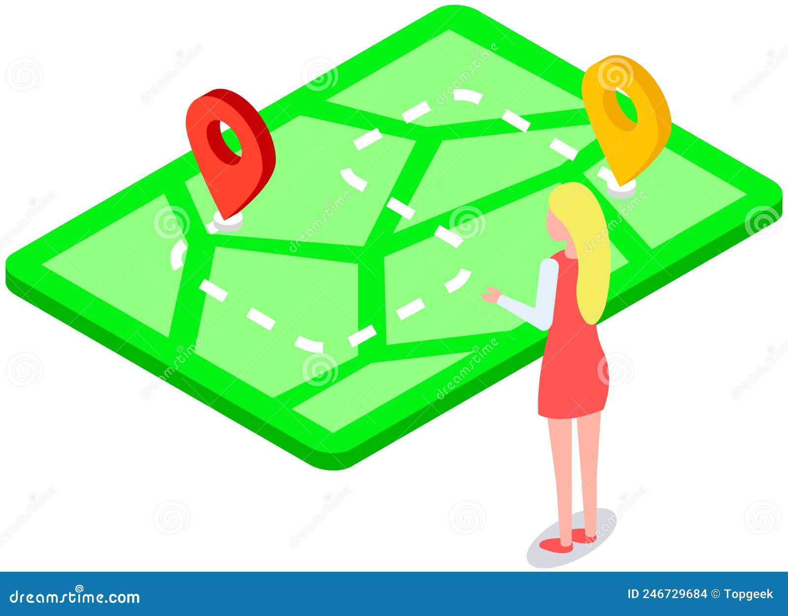 Gps Navigation, Tracking For App Interface. Human Hand Points To Map Of ...