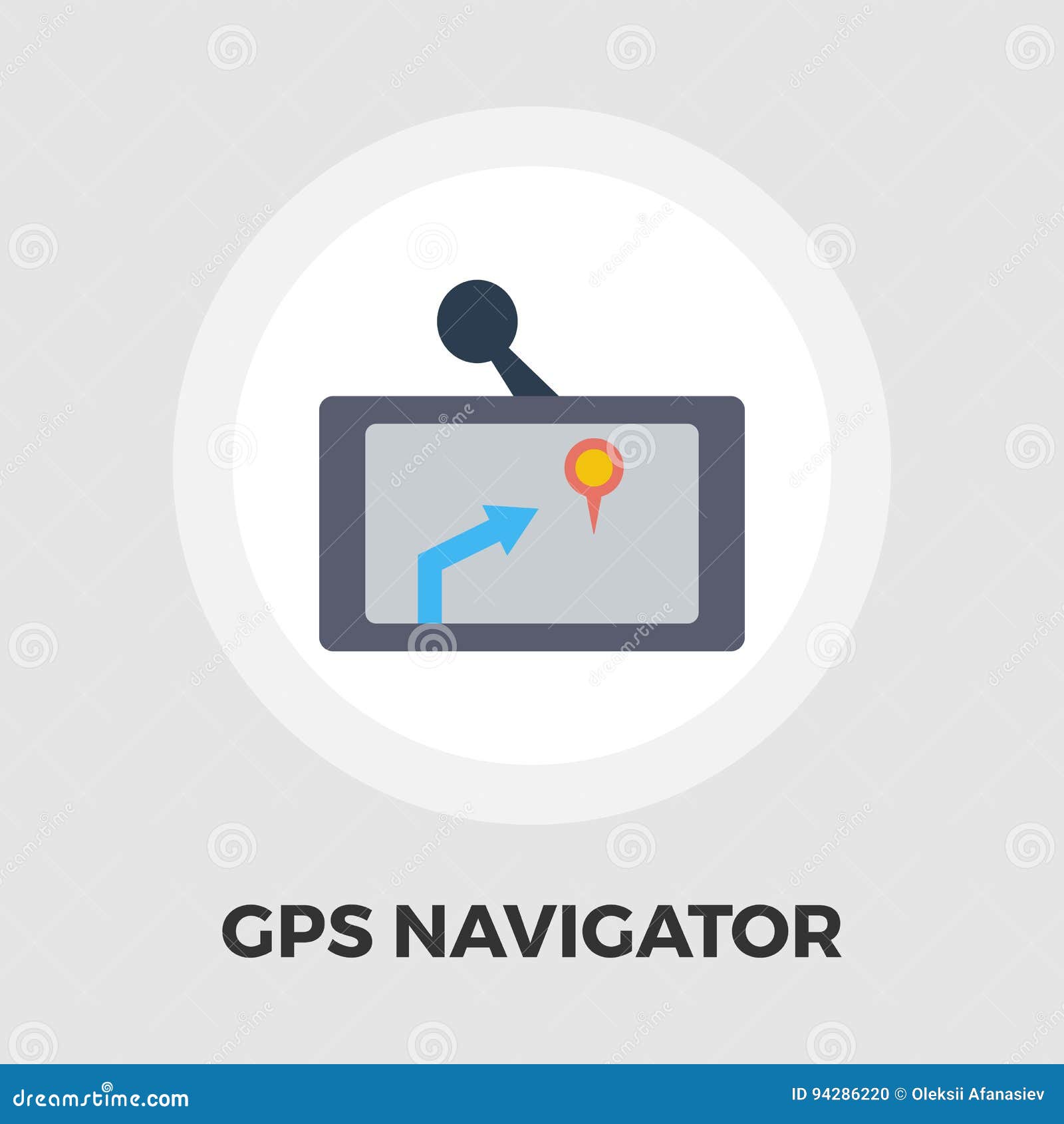 GPS navigator flat icon stock vector. Illustration of painting - 94286220