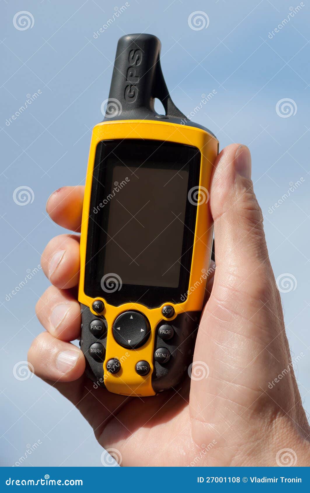 GPS Navigator in the hand stock photo. Image of ecuipment - 27001108