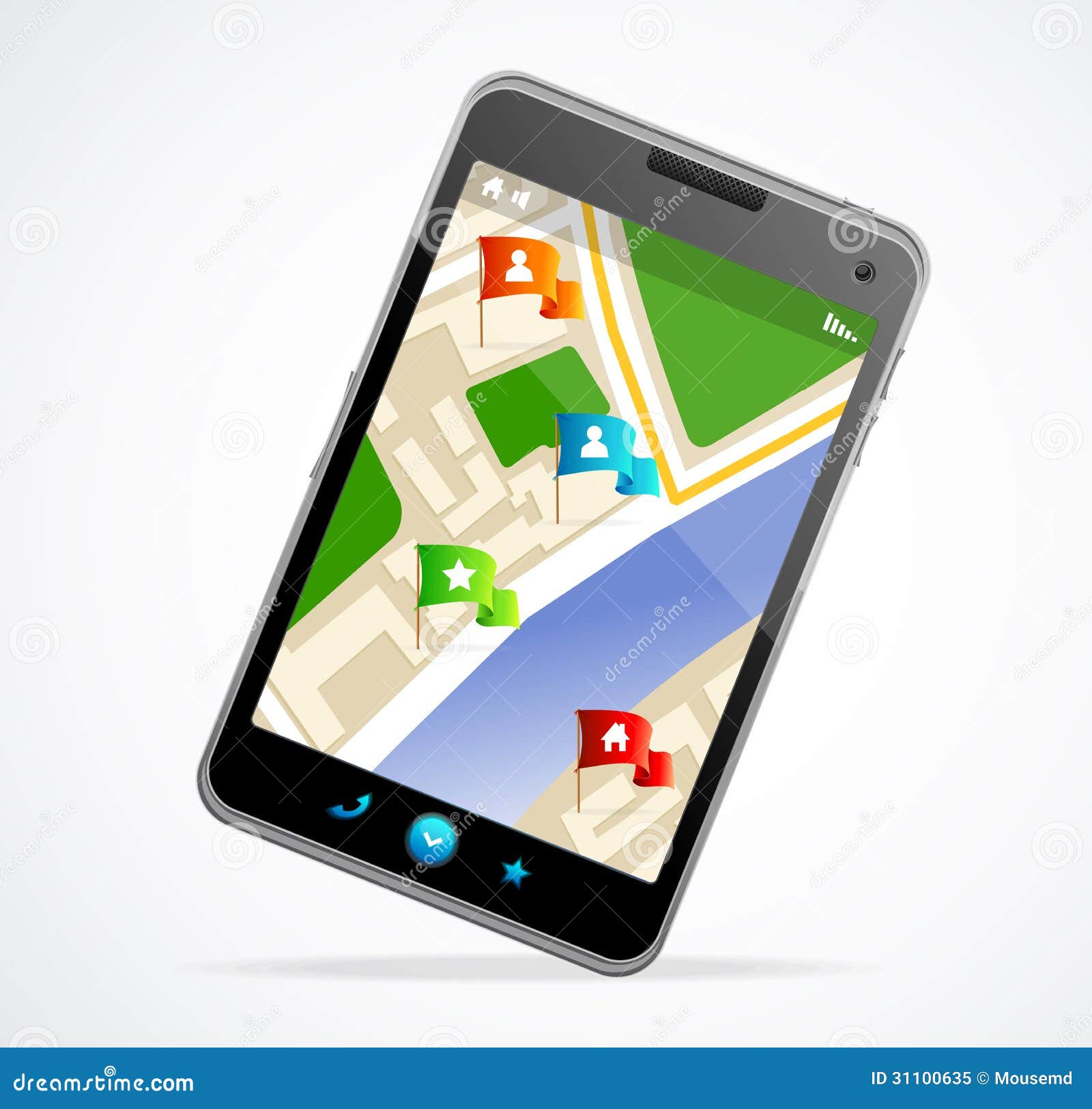 Gps Navigator Interface and City Map Stock Vector - Illustration of ...