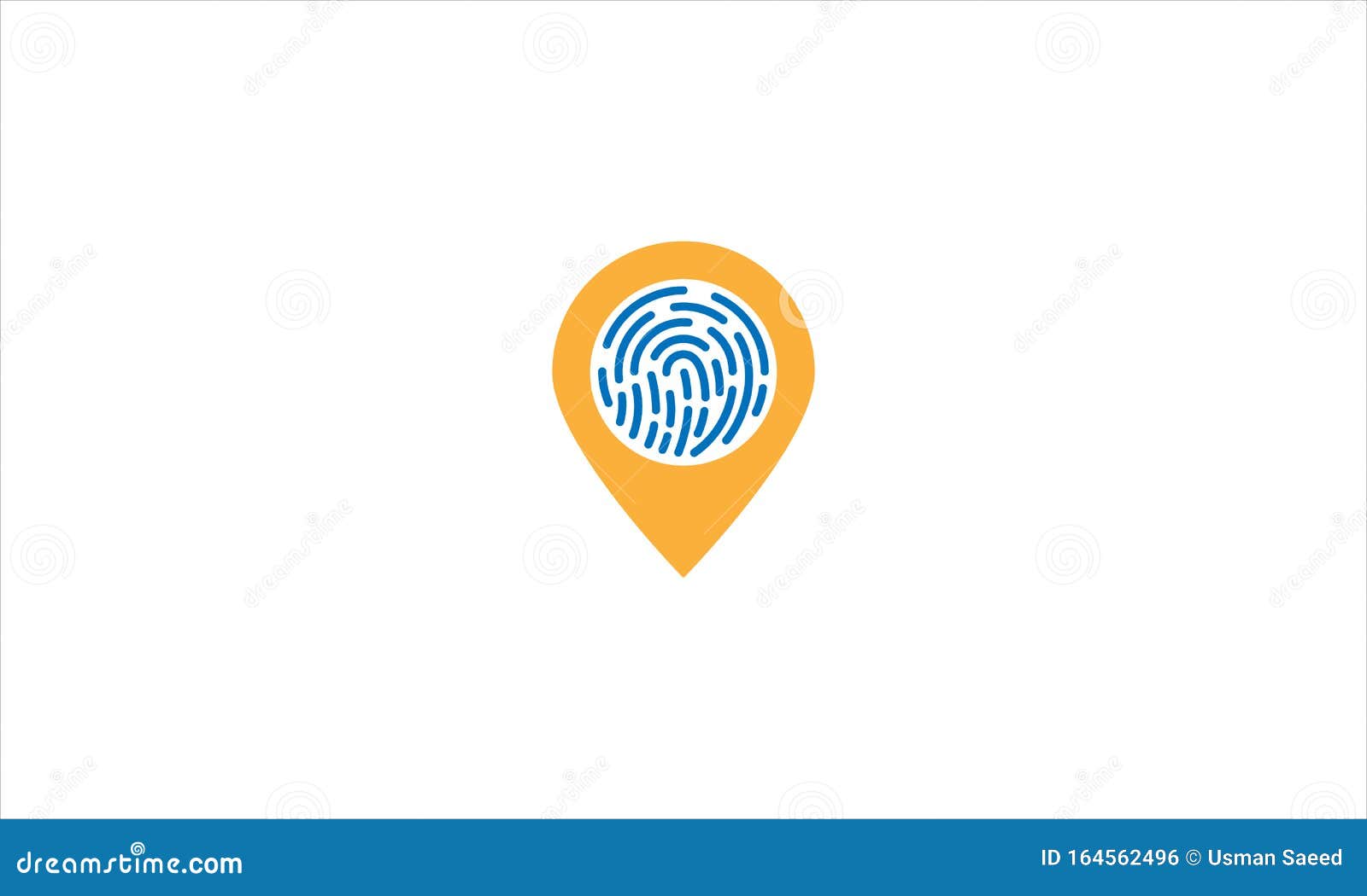 GPS Navigator Map Icon Shape with Fingerprint Scan Pattern Logo Design ...