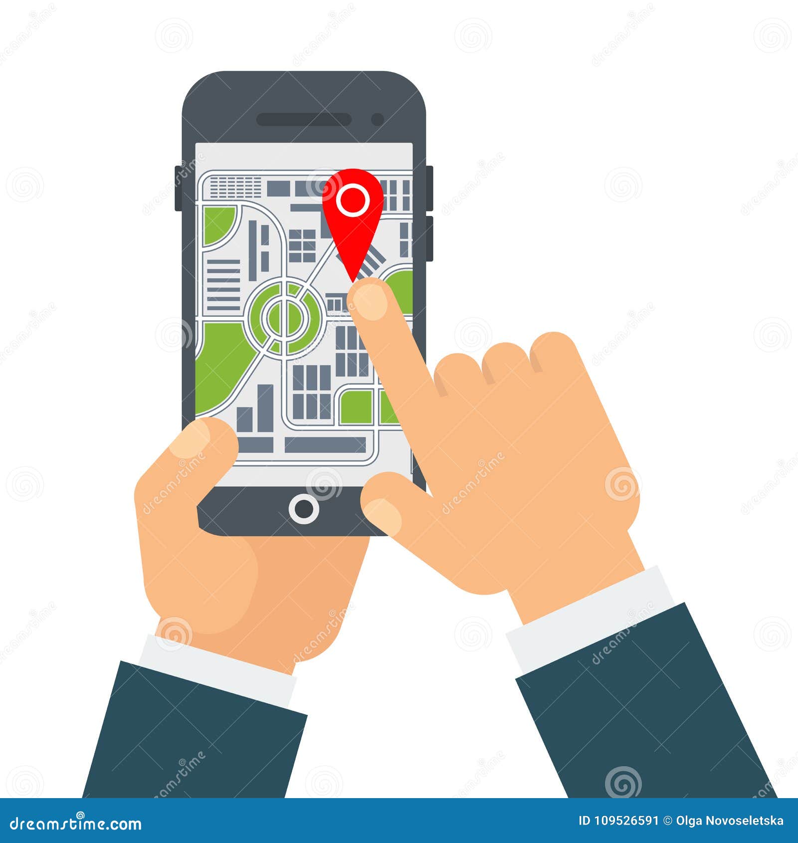 Gps navigator mobile stock vector. Illustration of infographic - 109526591