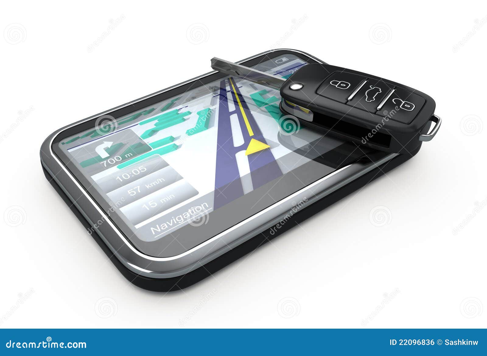 GPS Navigator and Remote Key Stock Illustration - Illustration of ...