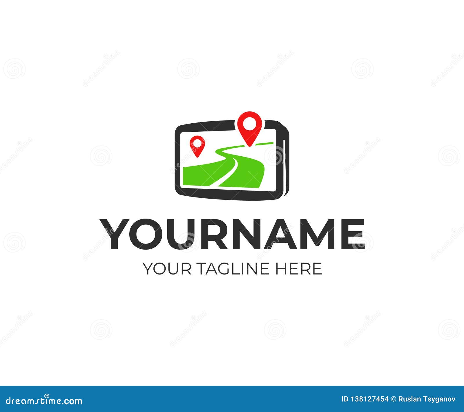 GPS Navigator with Road and Pin Logo Design. GPS Navigation Device ...