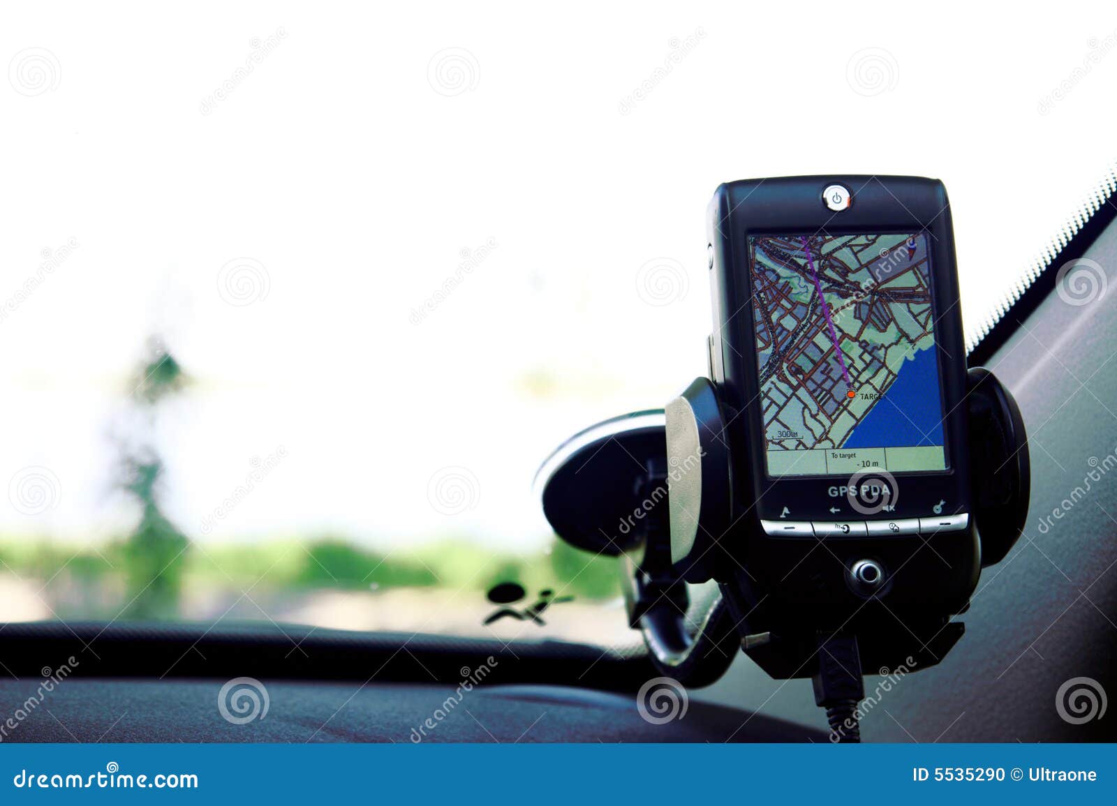 GPS navigator in vehicle. stock photo. Image of destinations - 5535290