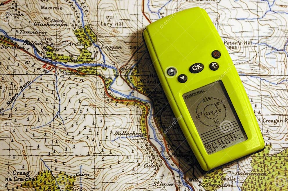 GPS on old map stock photo. Image of satellite, point - 6129428