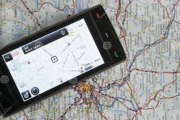 Gps in the phone. stock photo. Image of electronics, driving - 17928946