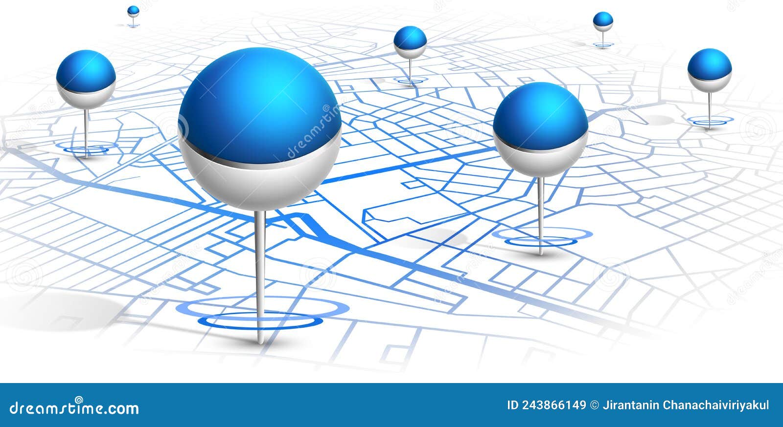 GPS.pin Dropping Blue Color in Map on White Background Stock Vector ...