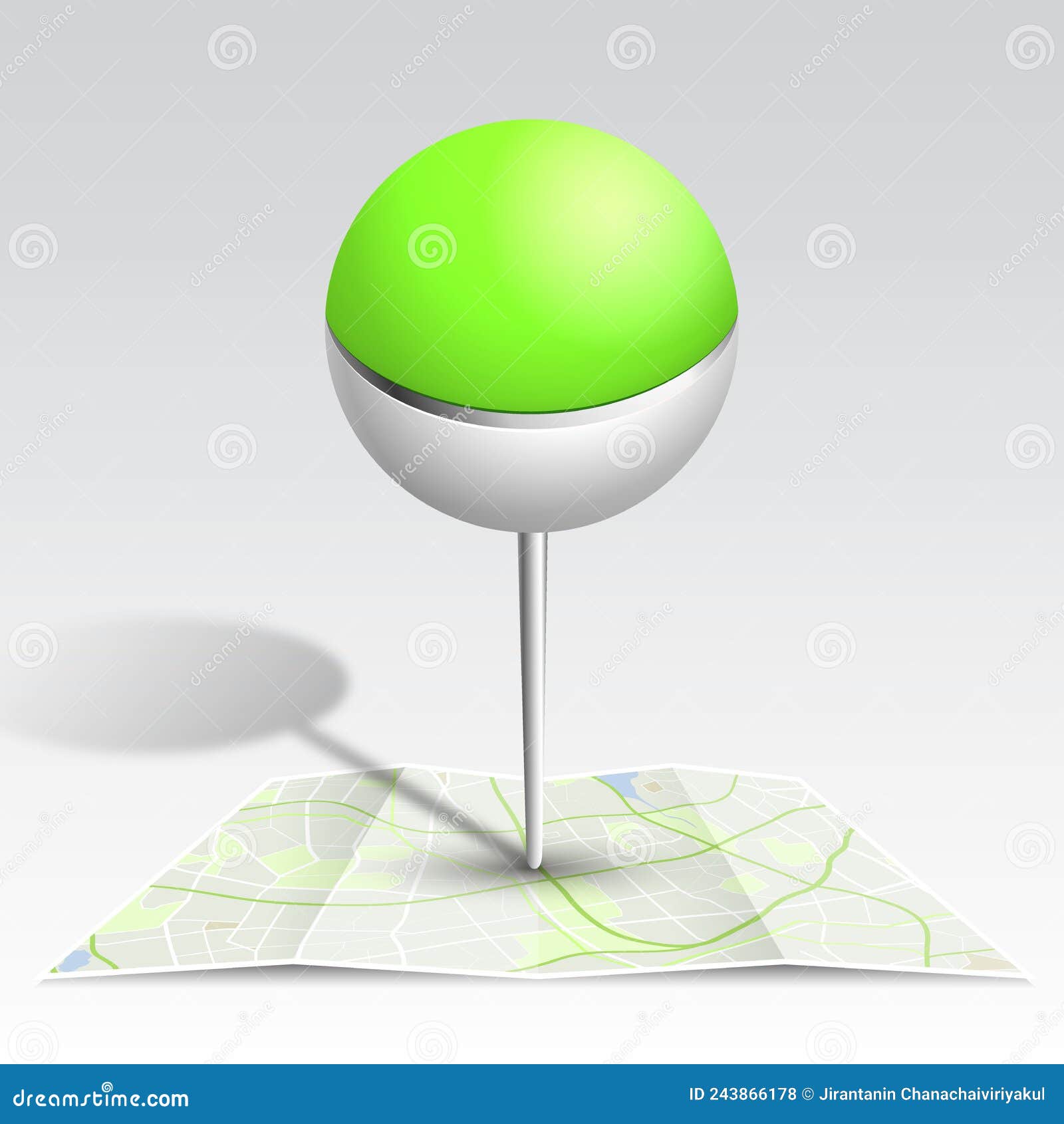 GPS.pin Dropping on Map Green Stock Vector - Illustration of ...