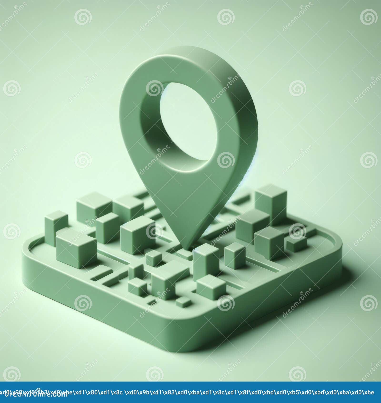 GPS Point on Minimalistic City 3d Style on Solid Green Background. Ai ...