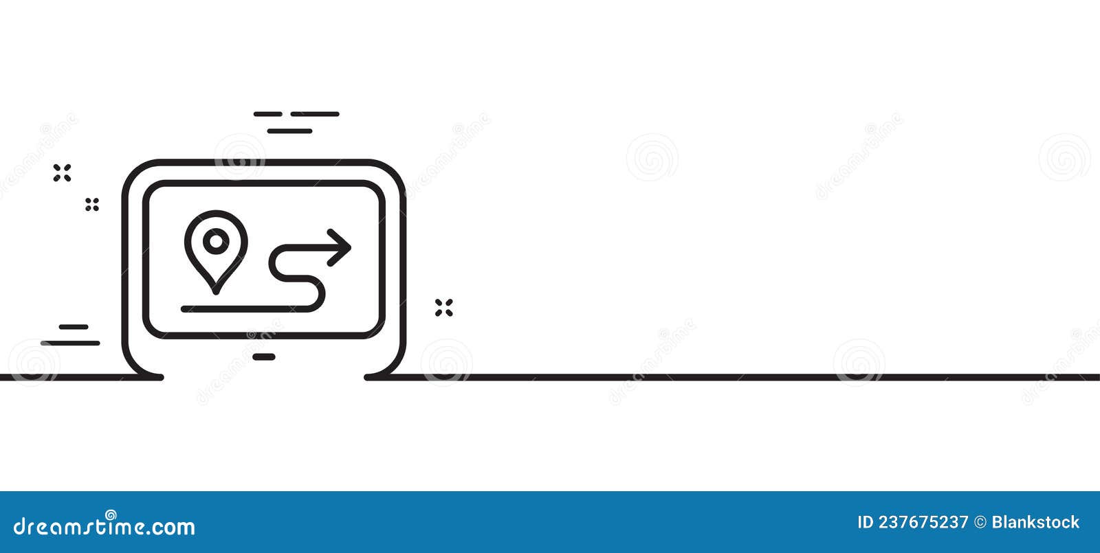 GPS Route Line Icon. Road Path Sign. Minimal Line Pattern Banner ...