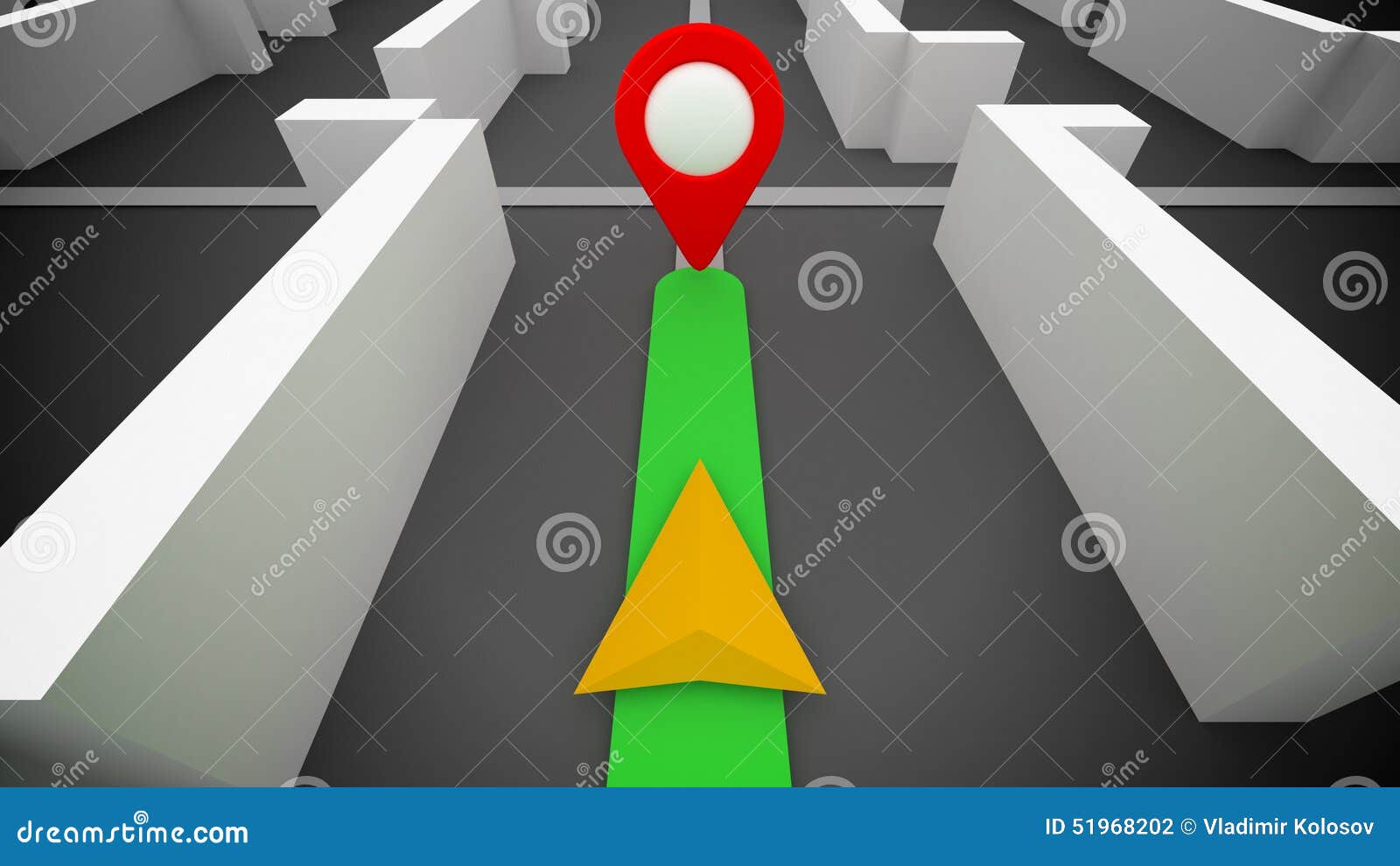 Gps Route Navigation and Destination Mark. Stock Illustration ...