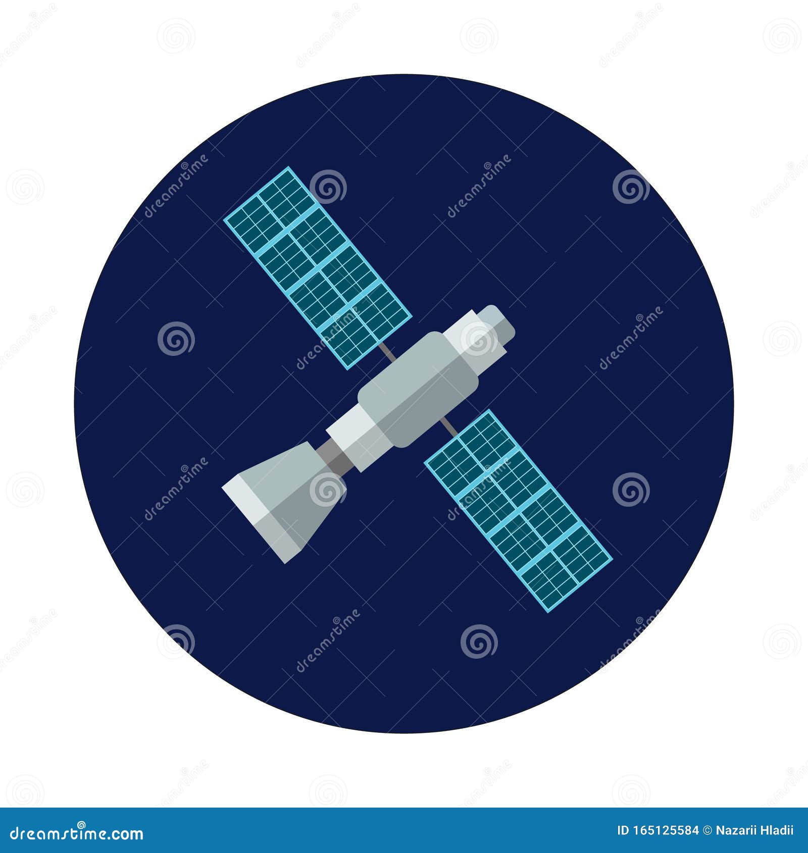 GPS Satellite. Flat Design. World Global Net. Vector. Stock Vector ...