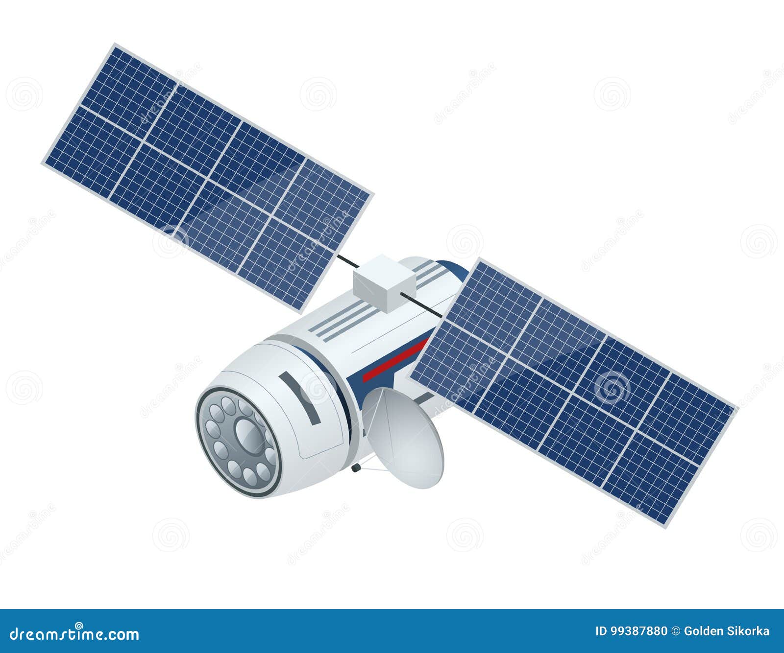 GPS Satellite. Flat Vector Isometric Illustration. Wireless Satellite ...