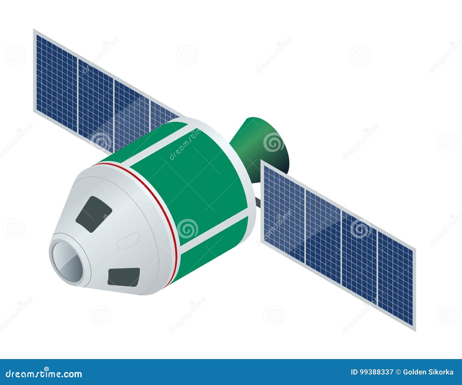 GPS Satellite. Flat Vector Isometric Illustration. Wireless Satellite ...