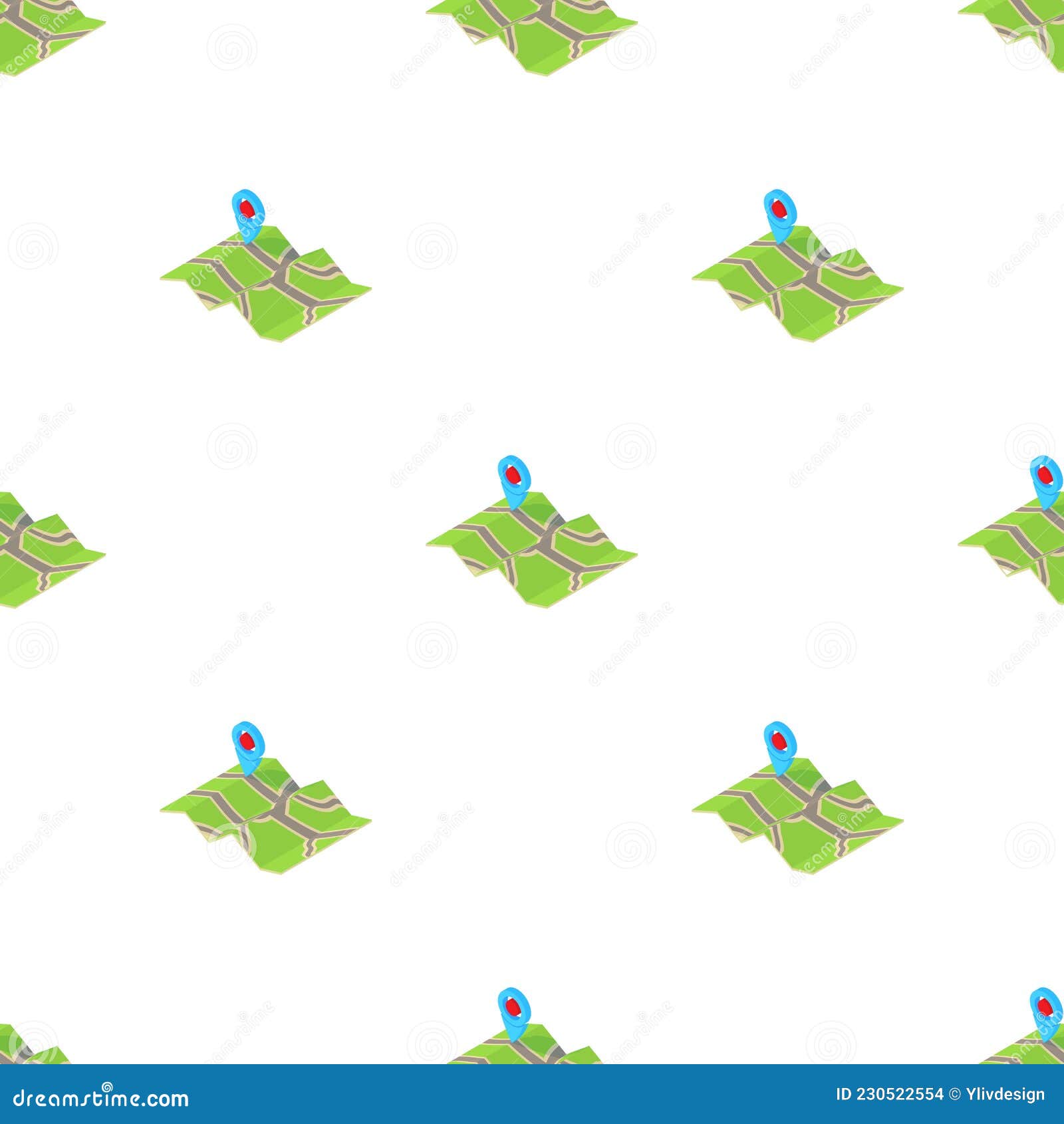 GPS Sign on Map Pattern Seamless Vector Stock Illustration ...