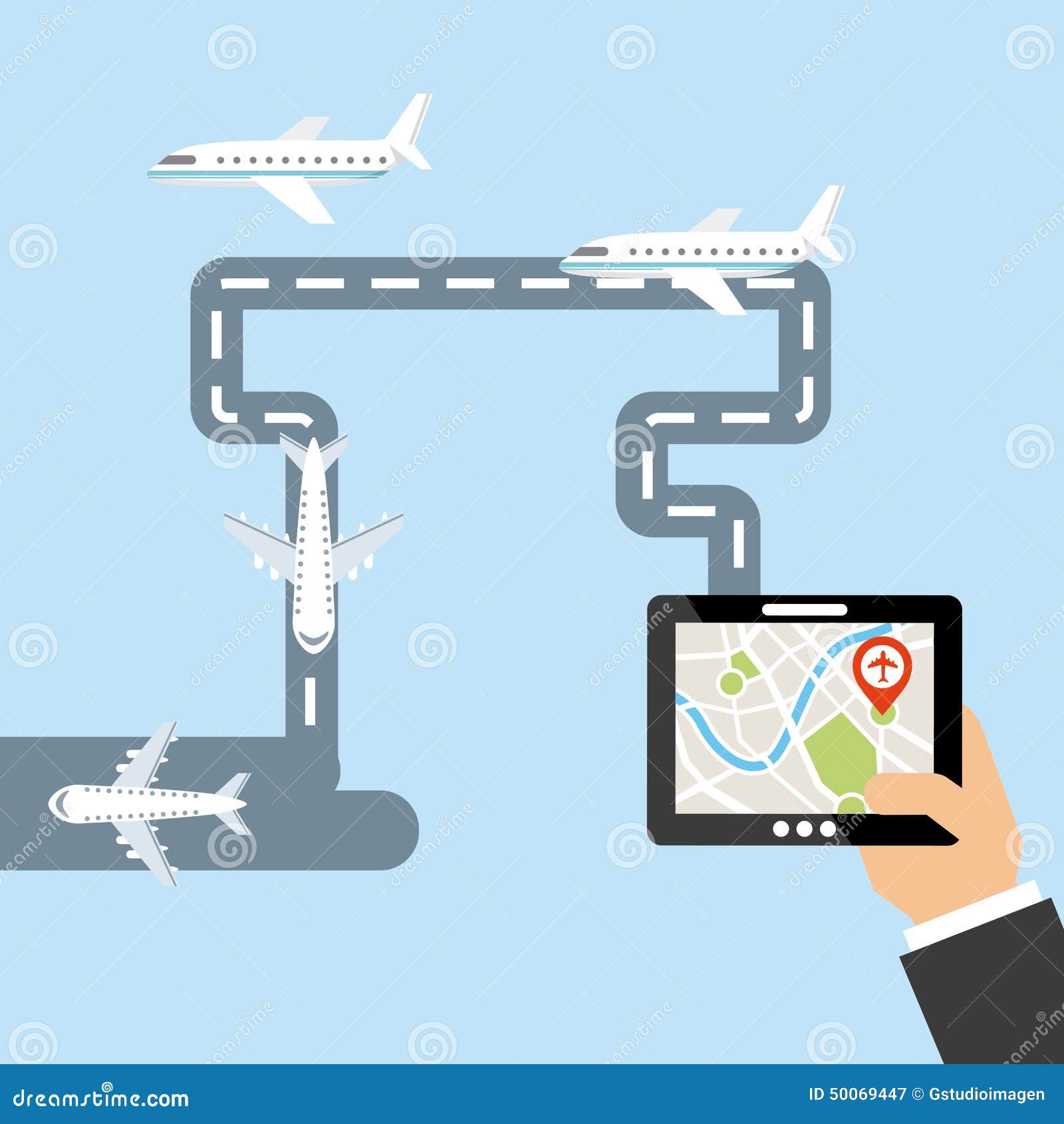Gps signals stock vector. Illustration of isometric, route - 50069447