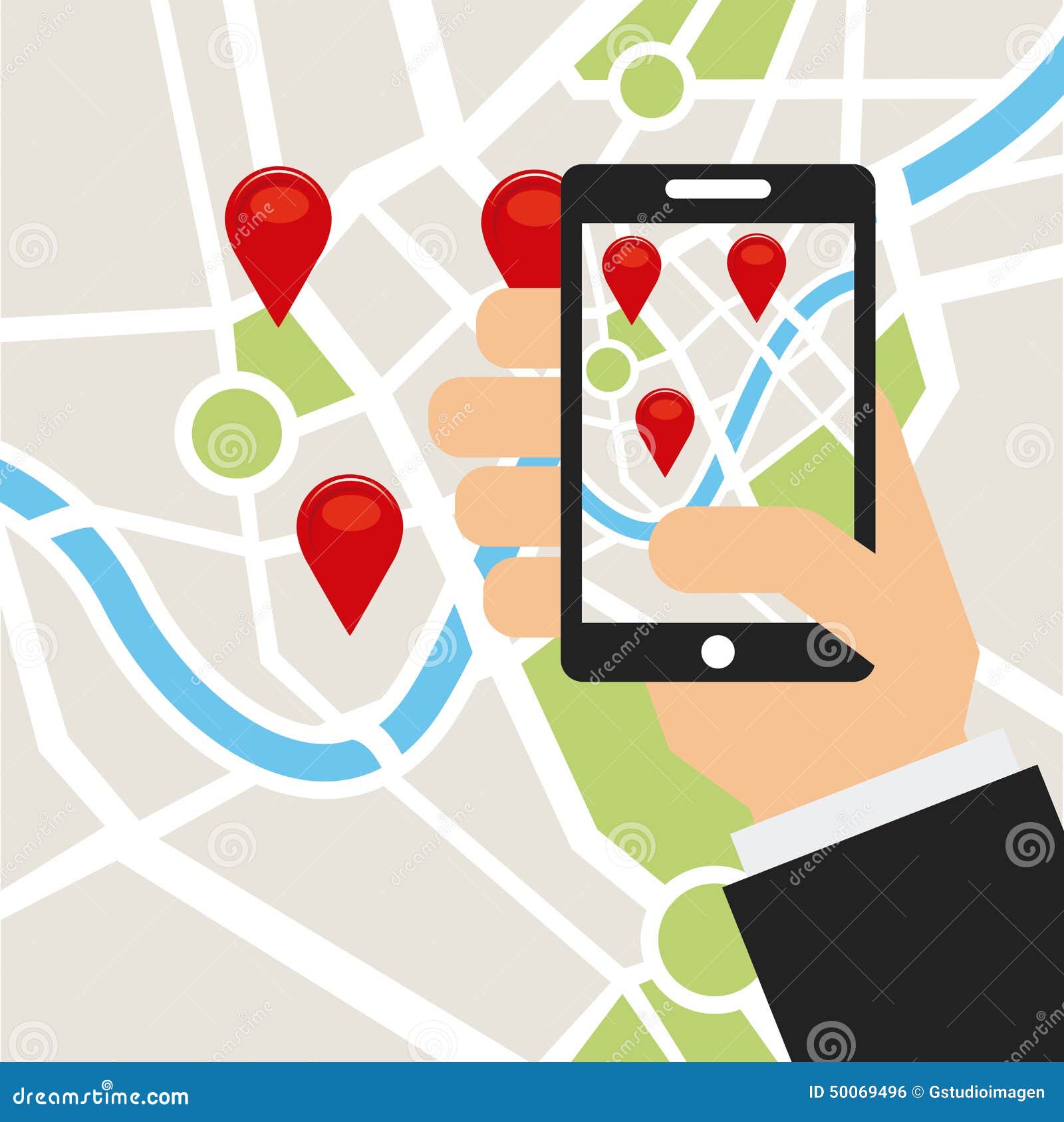 Gps signals stock vector. Illustration of technology - 50069496