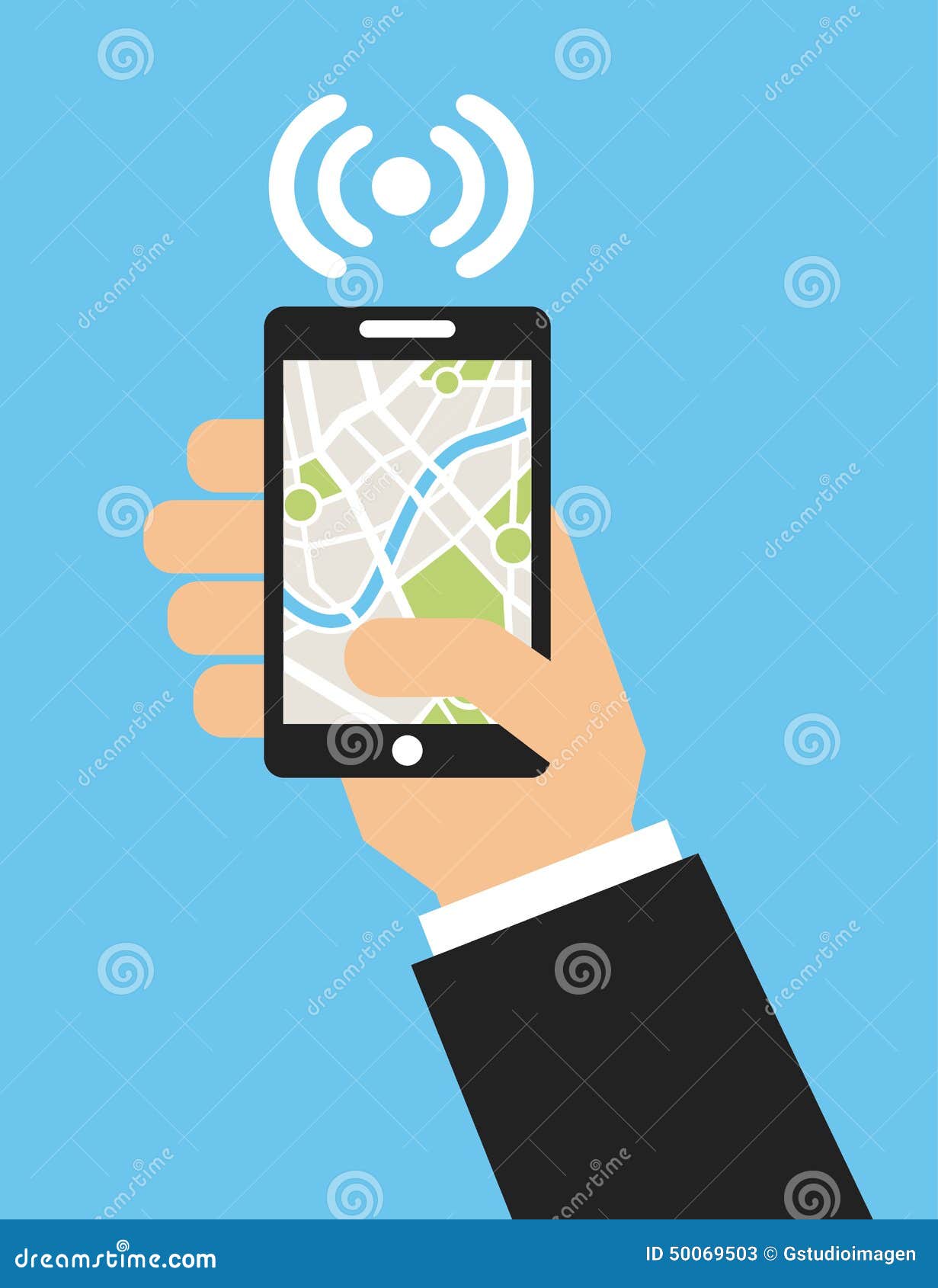 Gps signals stock vector. Illustration of navigation - 50069503