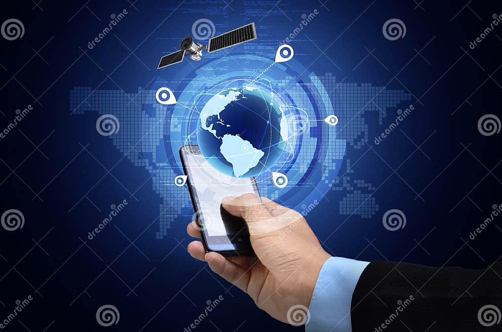 GPS on smart phone stock photo. Image of phone, location - 49204874