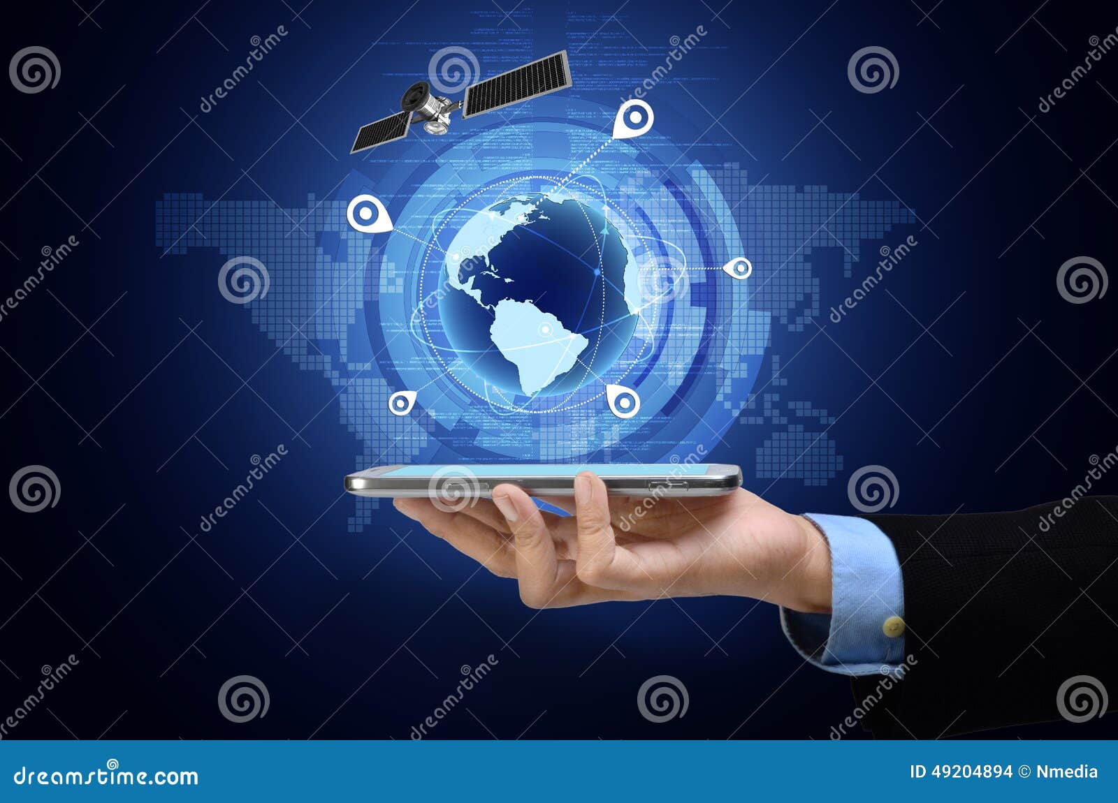 GPS on smart phone stock photo. Image of lost, hand, futuristic - 49204894
