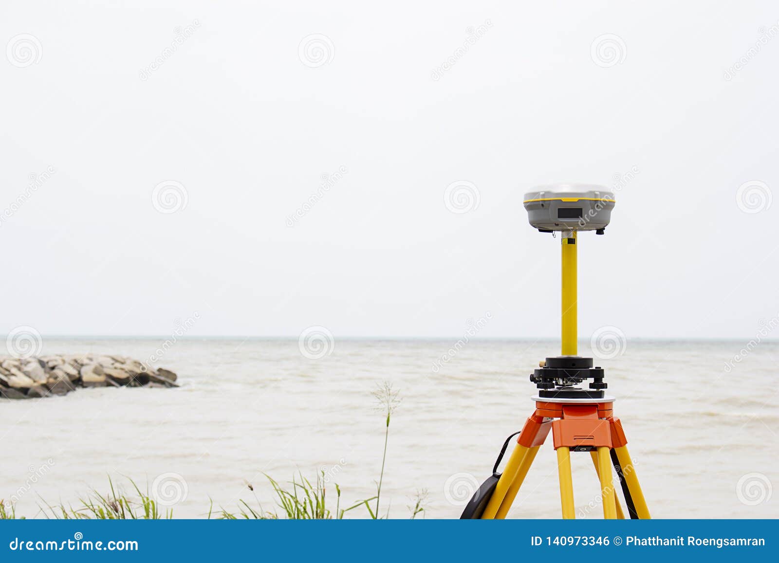 GPS Surveying In Field Sea Background, Global Positioning System ... GPS Surveying In Field Sea Background, Global Positioning System ...