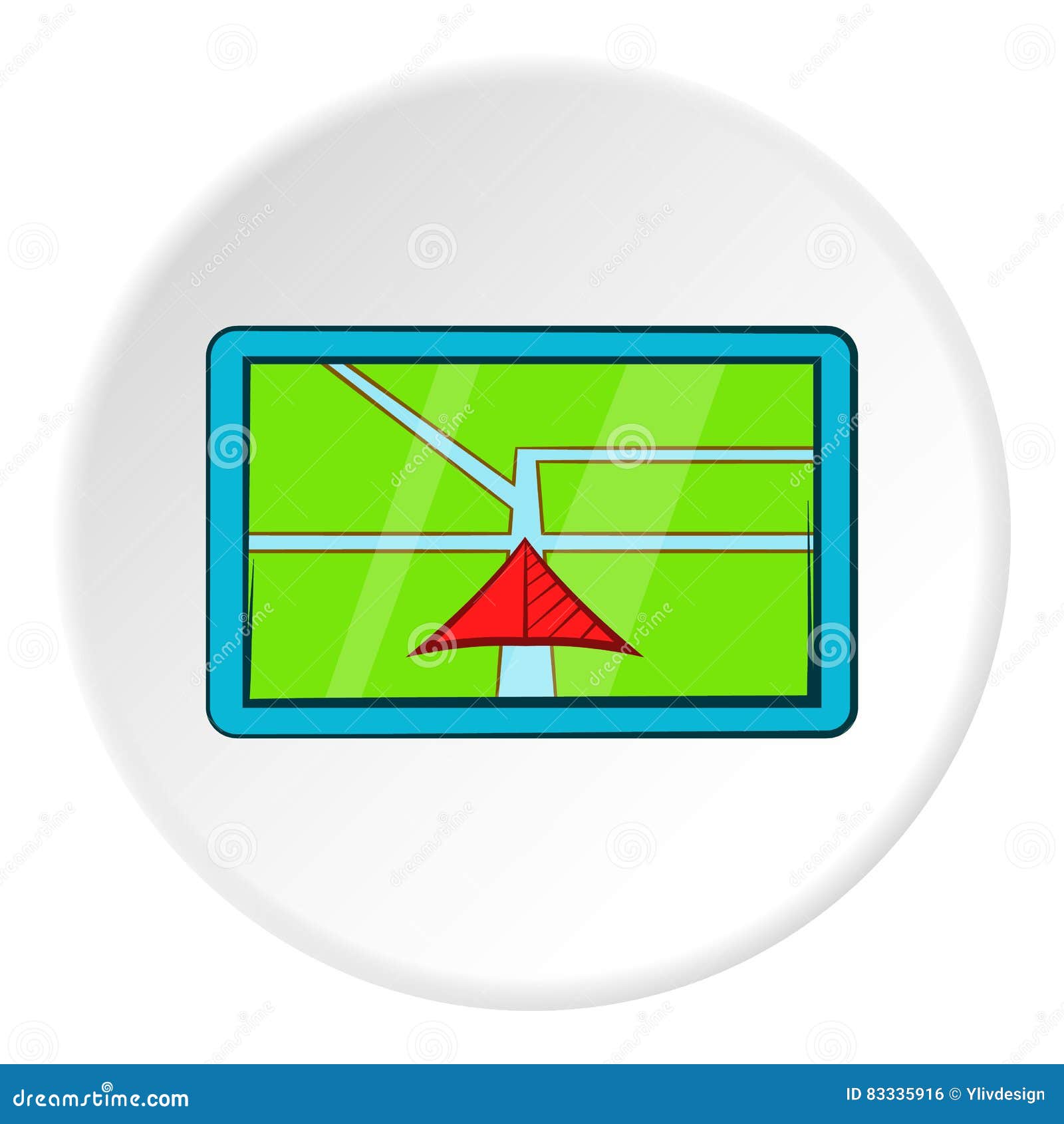 GPS on Tablet Icon, Cartoon Style Stock Vector - Illustration of ...