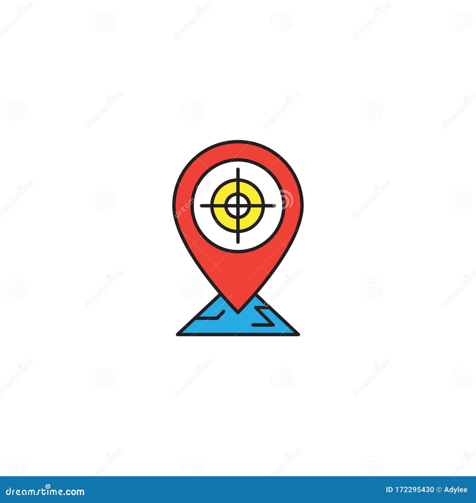 GPS Target Location Symbols Cartoon Vector | CartoonDealer.com #74751119
