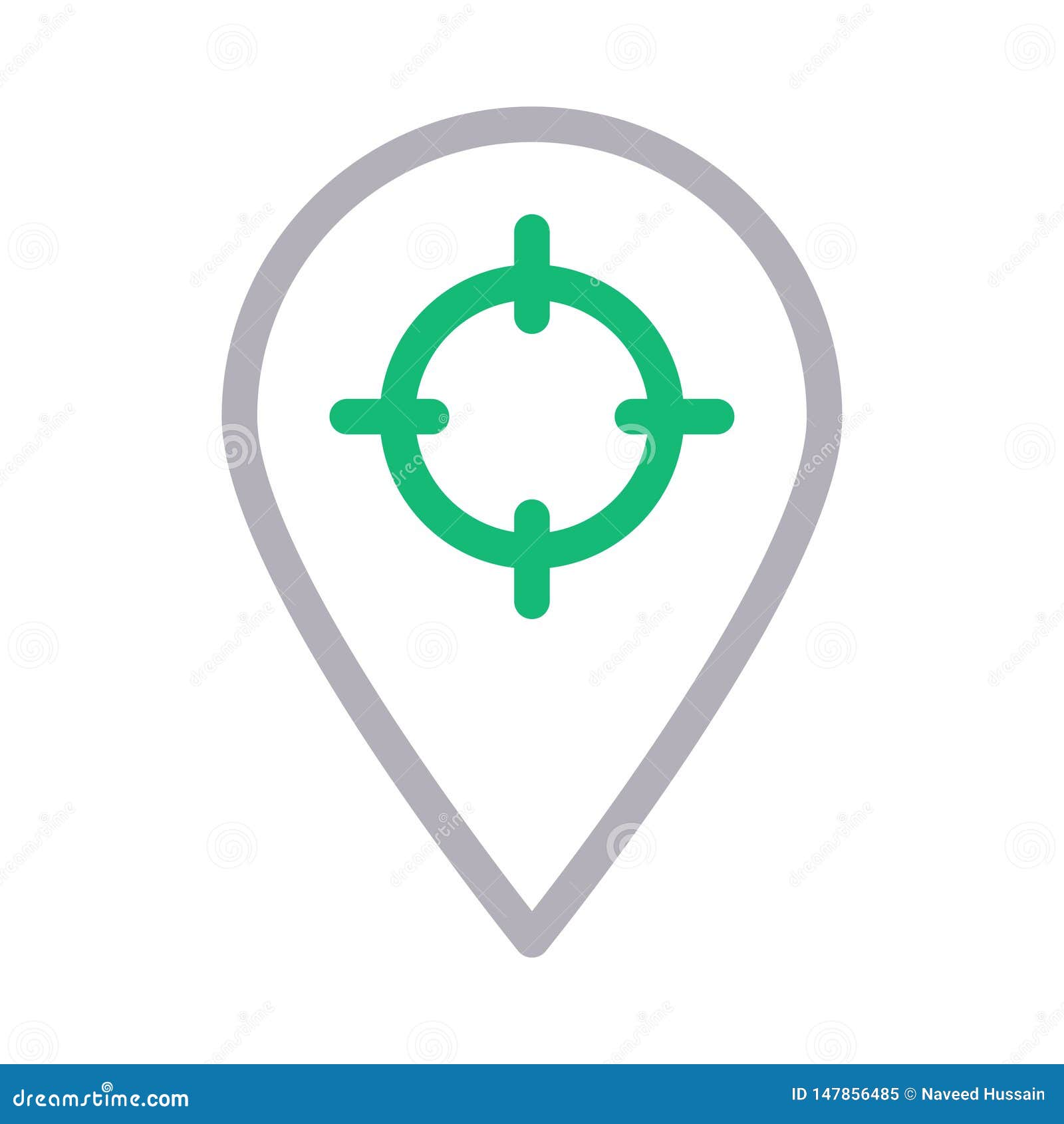 Gps Target Thin Color Line Vector Icon Stock Vector - Illustration of ...