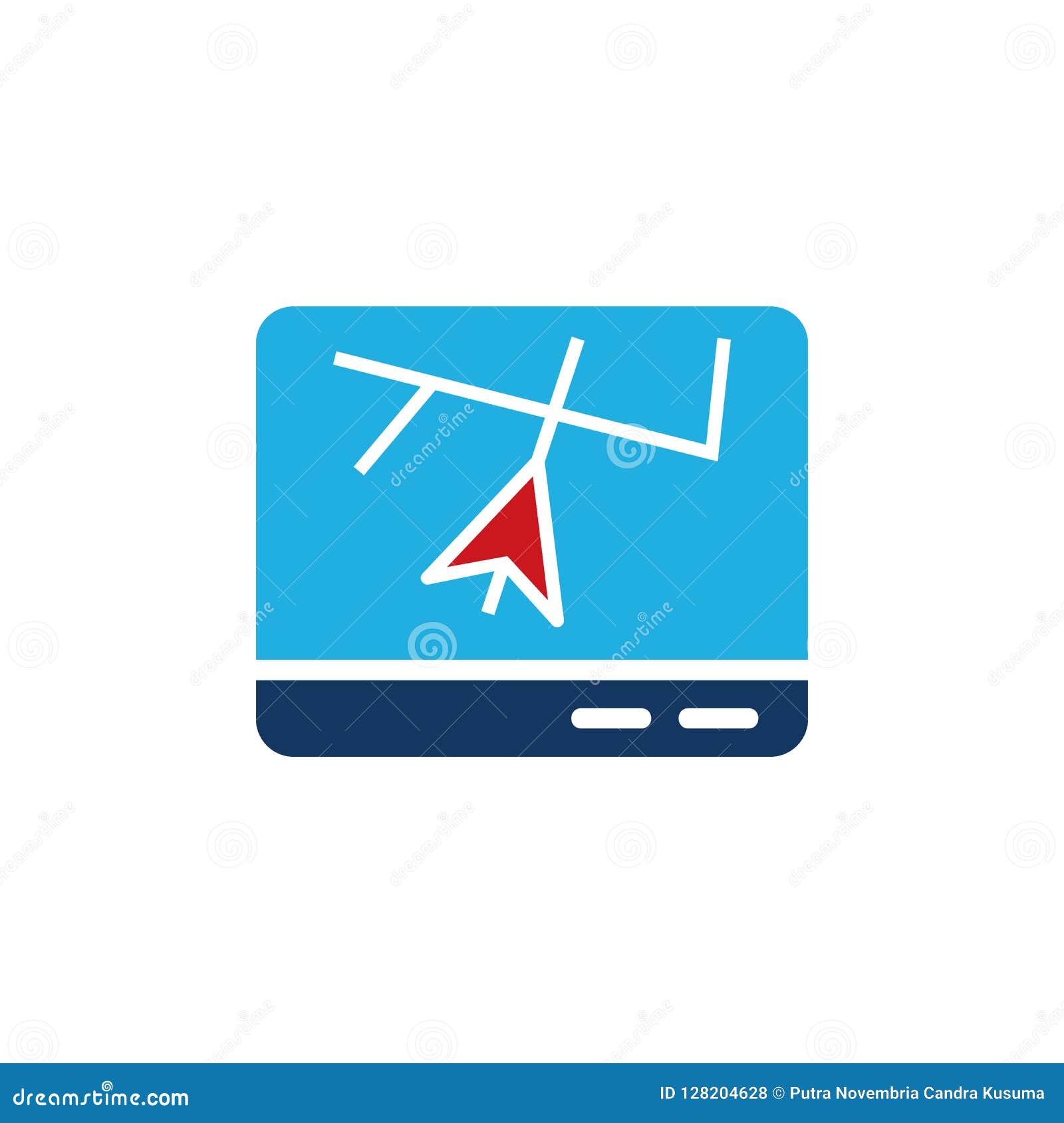 Gps Track Logo Icon Design stock vector. Illustration of road - 128204628