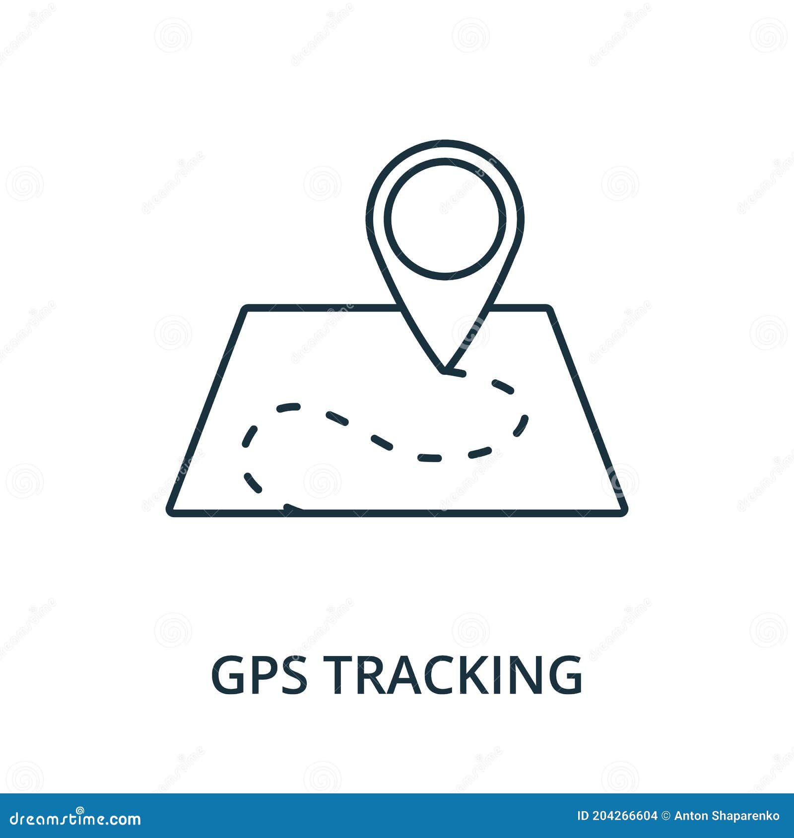 Gps Tracking Icon. Line Style Element from Navigation Collection. Thin ...