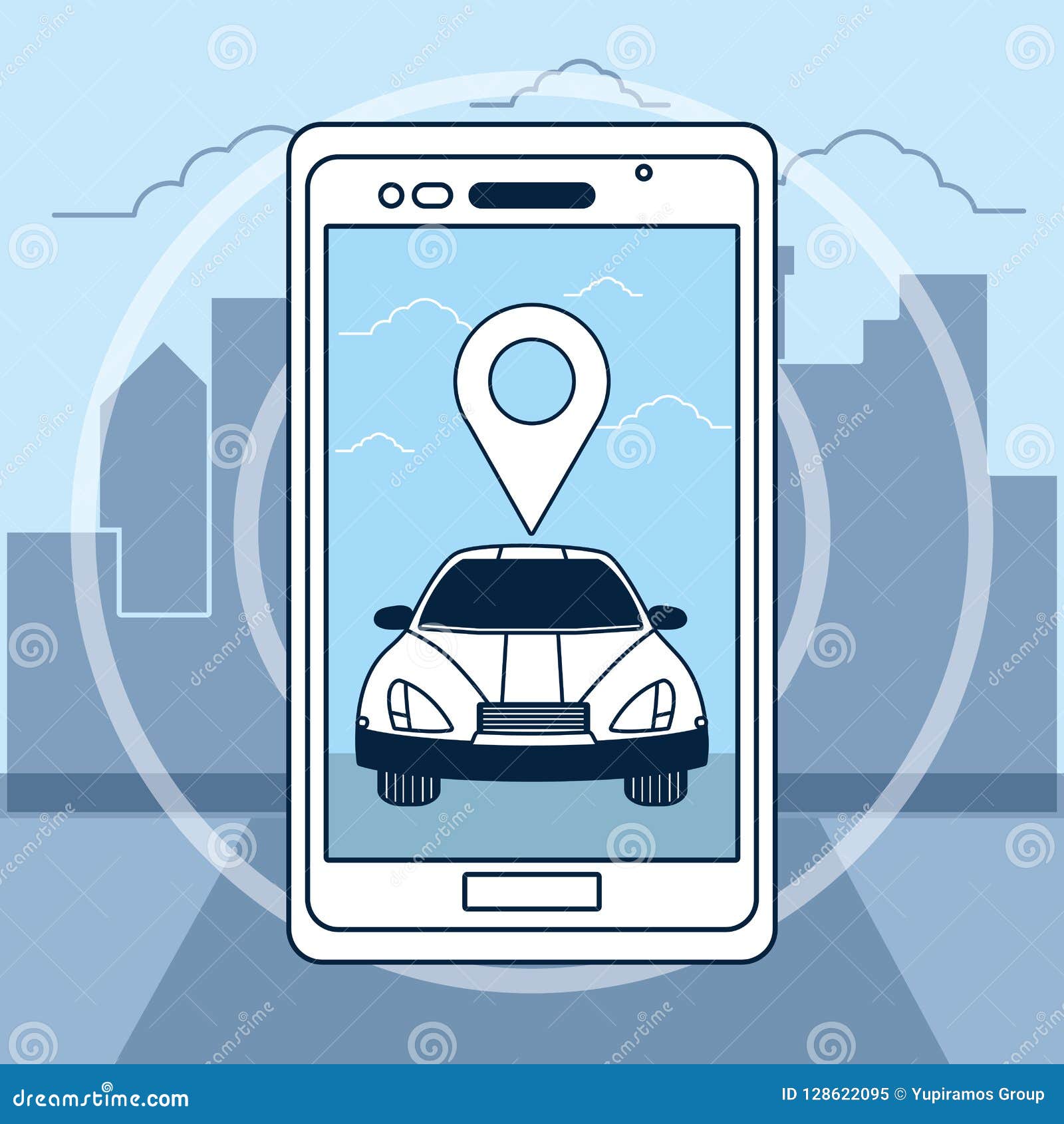 GPS tracking technology stock vector. Illustration of satellite - 128622095