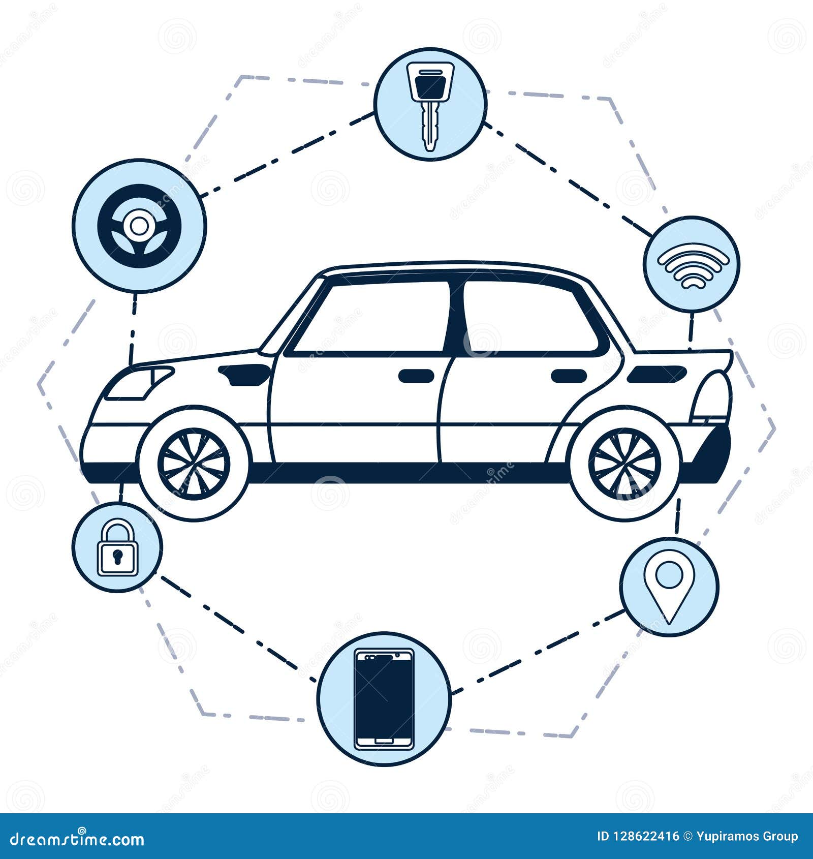 GPS tracking technology stock vector. Illustration of route - 128622416