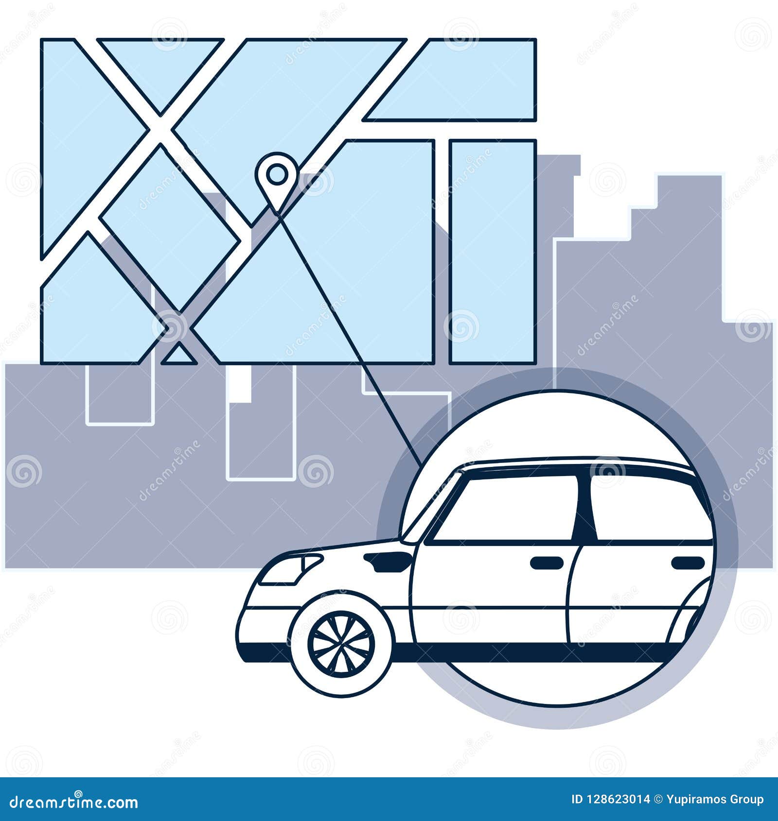 GPS tracking technology stock vector. Illustration of city - 128623014