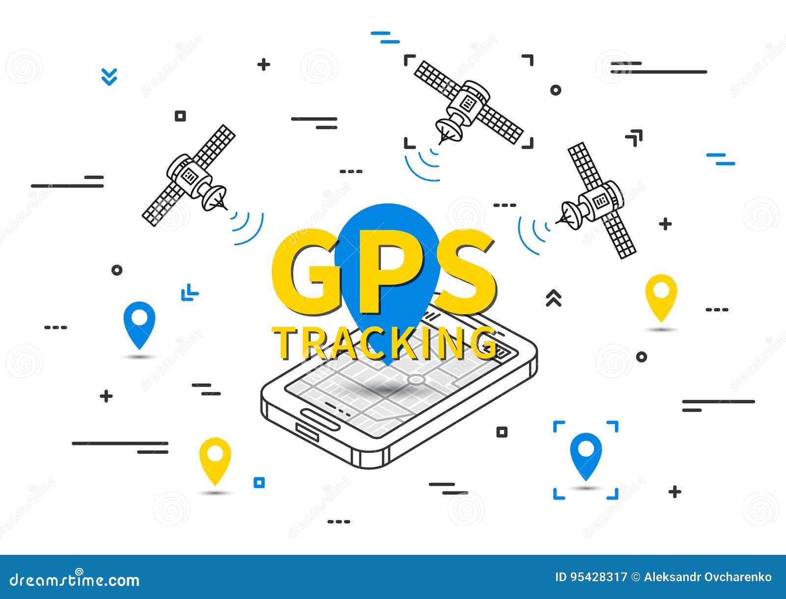 GPS Tracking Vector Illustration Stock Vector - Illustration of ...