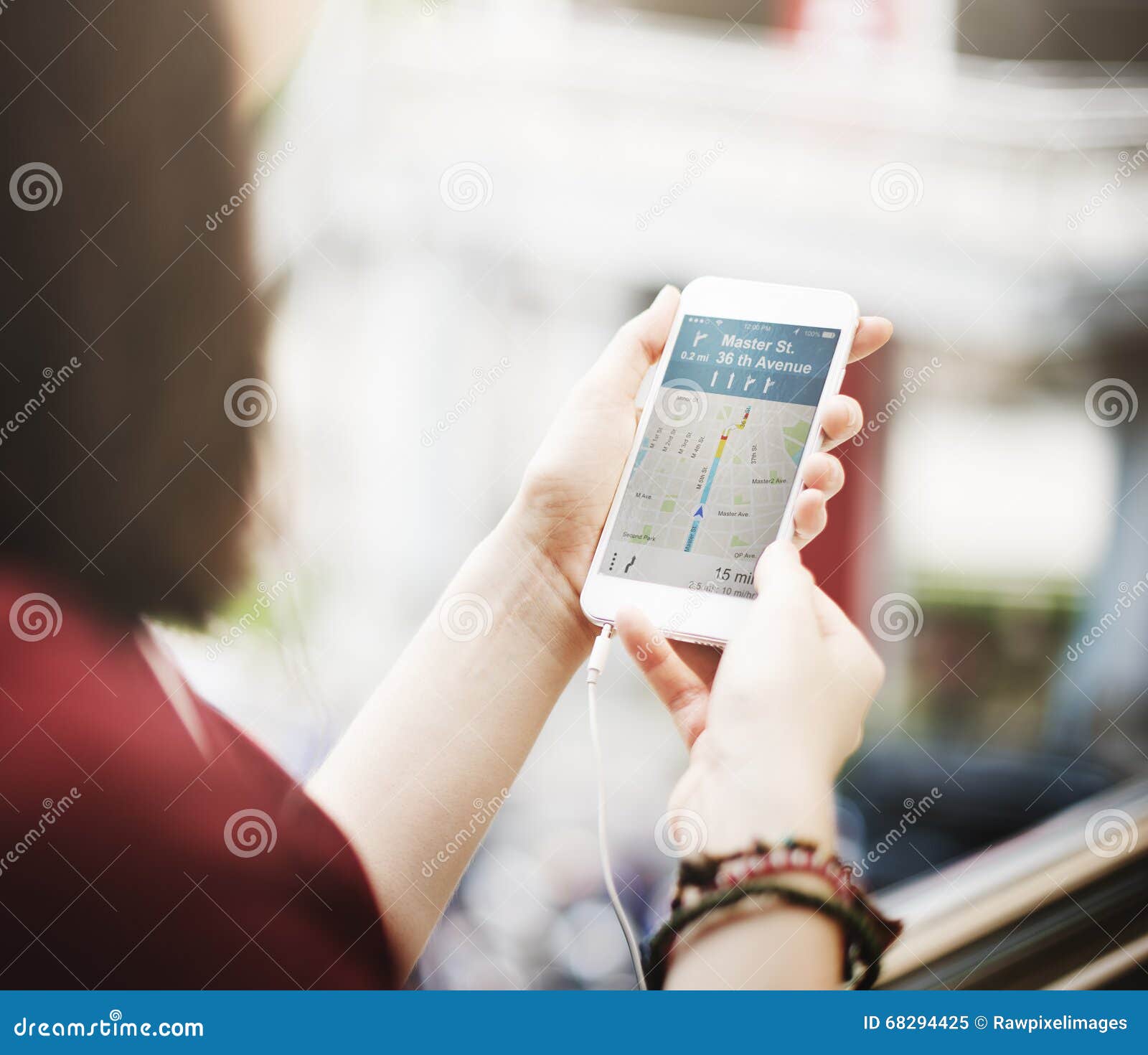 GPS Travel Navigator Search Technology Guide Concept Stock Image ...