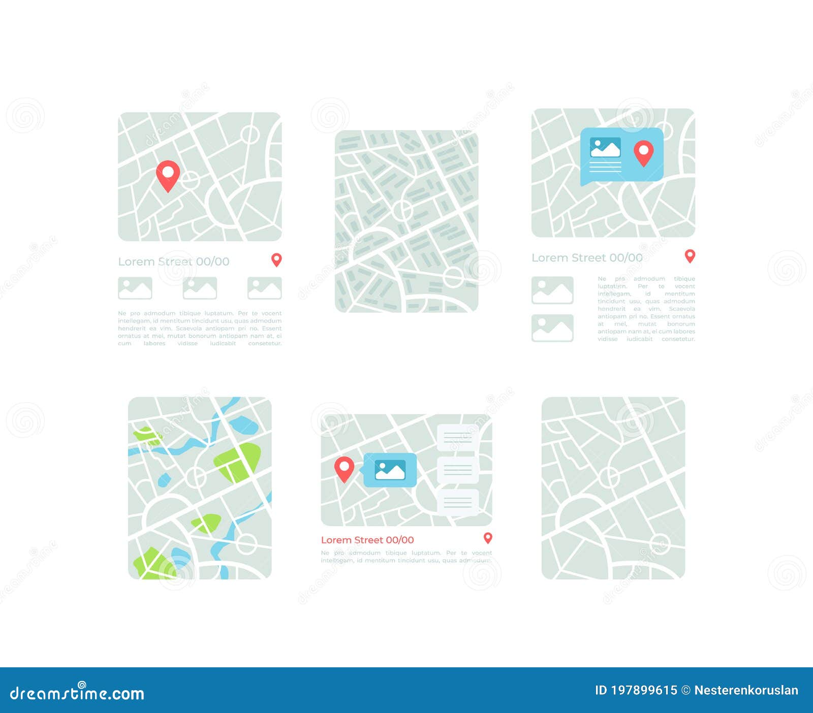 GPS UI elements kit stock vector. Illustration of digital - 197899615