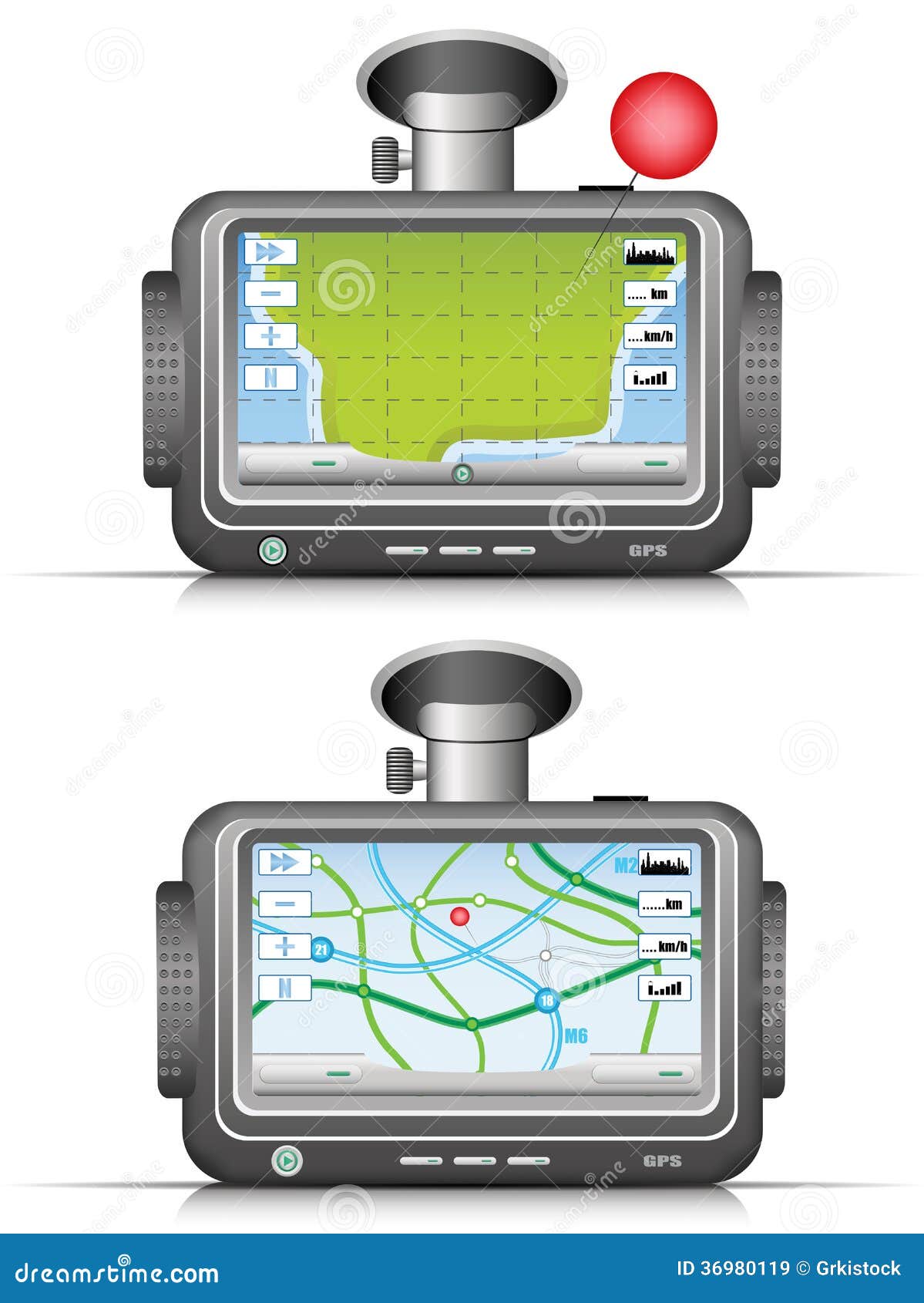 GPS stock vector. Illustration of reflection, shiny, monitor - 36980119