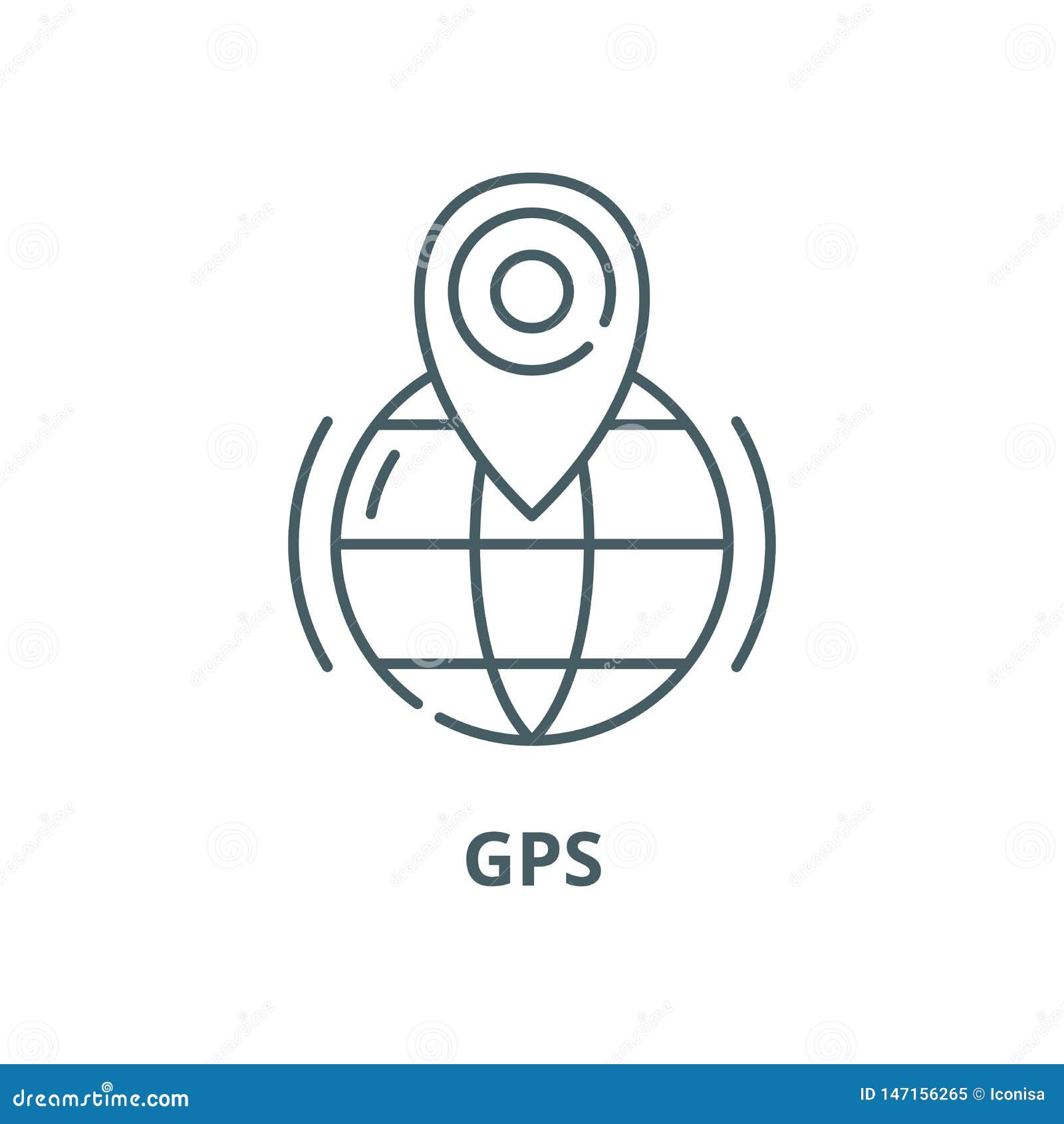Gps Vector Line Icon, Linear Concept, Outline Sign, Symbol Stock Vector ...