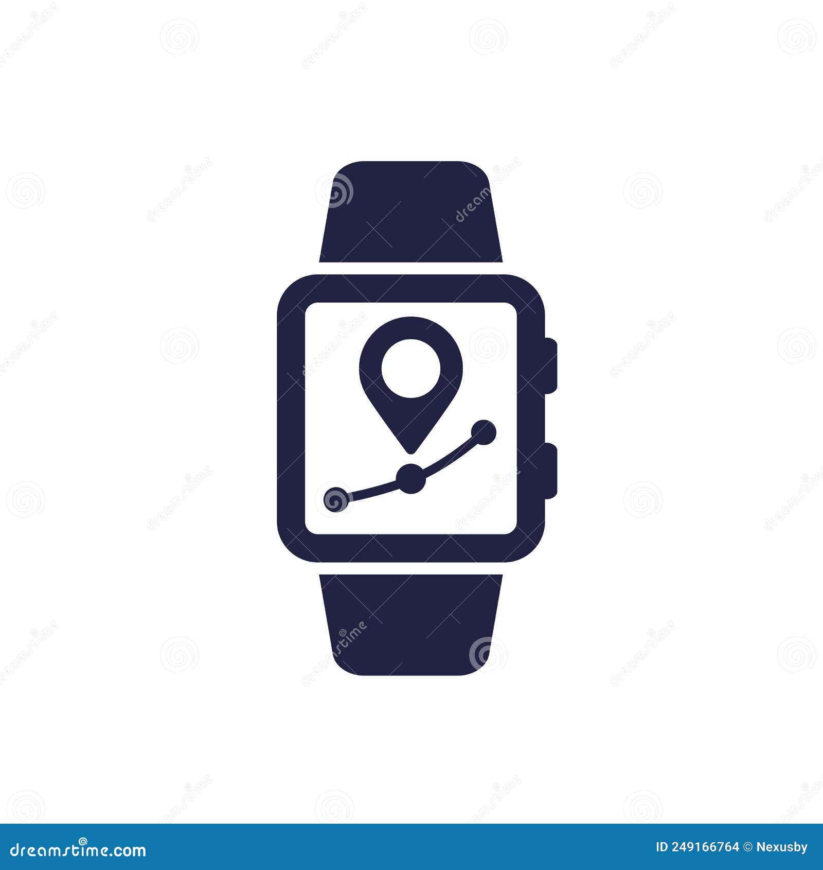 Gps watch icon on white stock vector. Illustration of icon - 249166764