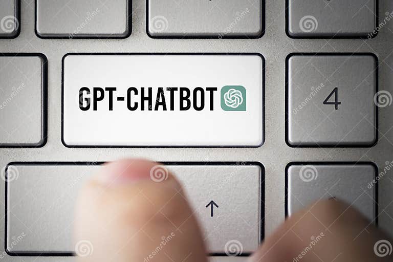 GPT-Chatbot on Keyboard Button. Chat with AI or Artificial Intelligence ...