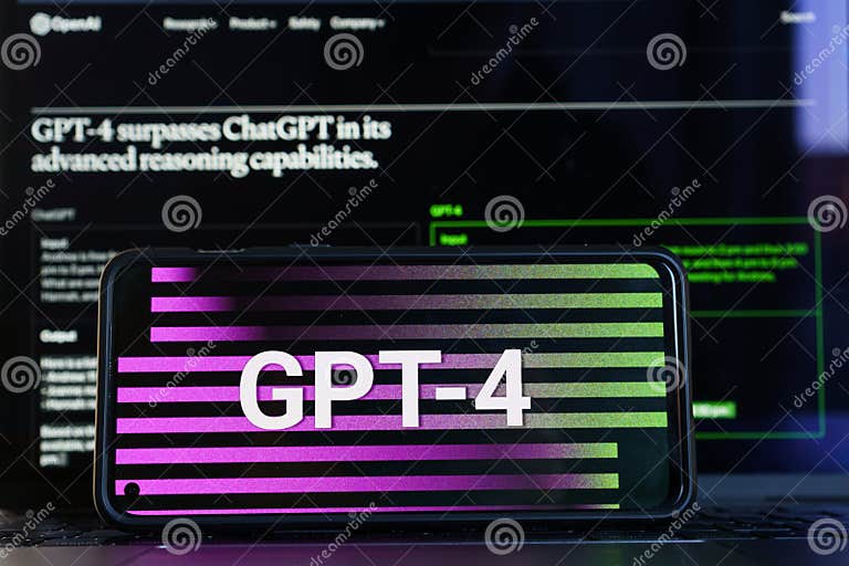 GPT - 4 on Screens. OpenAI Released New Version of GPT 4 Editorial Image - Image of research ...