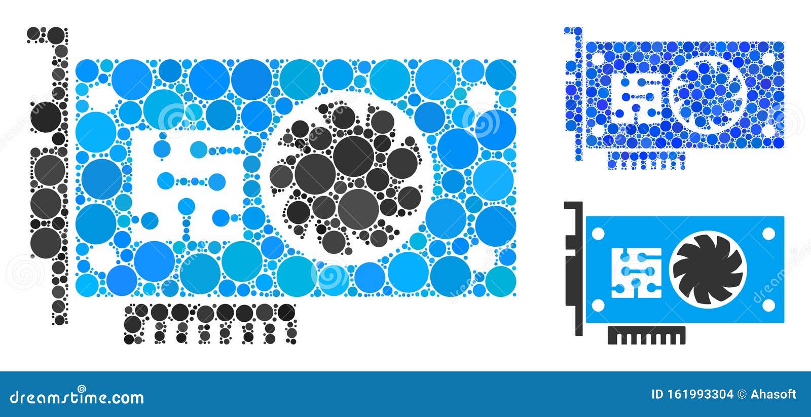 GPU Accelerator Card Mosaic Icon of Circle Dots Stock Vector ...