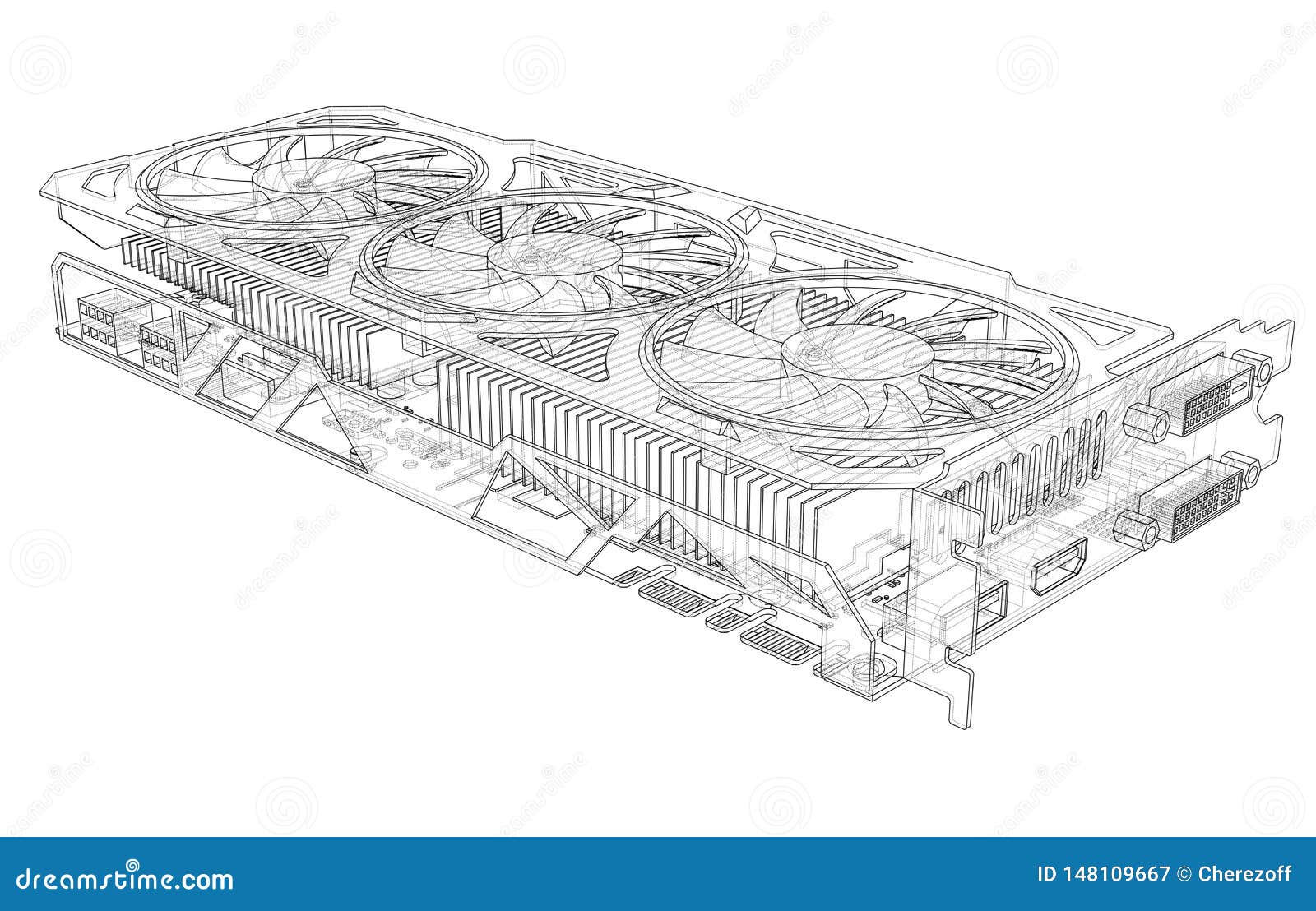 Gpu Card Outline. Vector stock vector. Illustration of chip - 148109667
